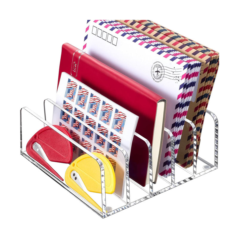 SIPIROT 5-Compartment Vertical Sorter with Divider, Multifunction Desk ...