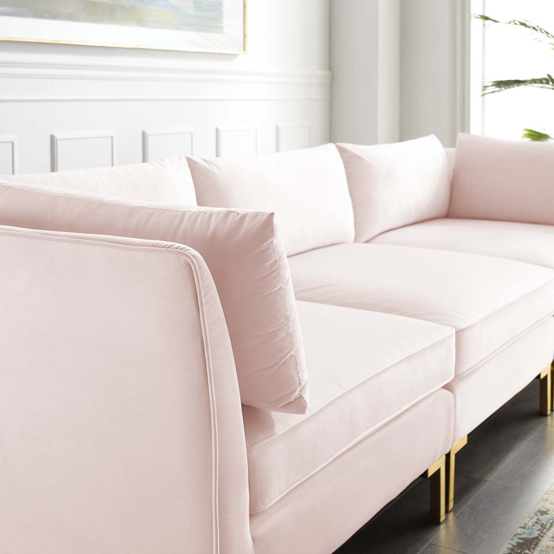 Everly Quinn Ardent Performance Velvet Sofa & Reviews | Wayfair