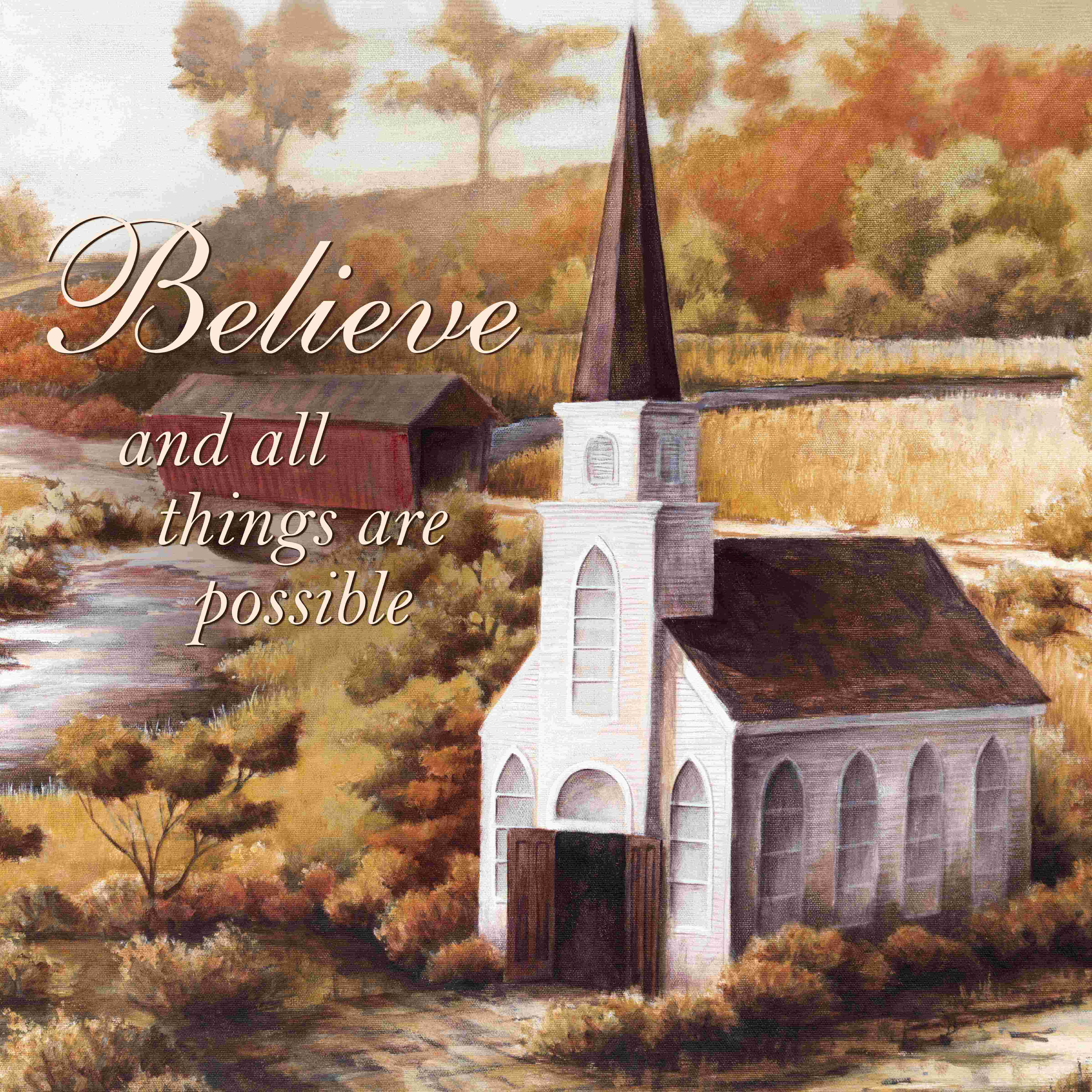 Winston Porter Believe Church - Wrapped Canvas Painting | Wayfair