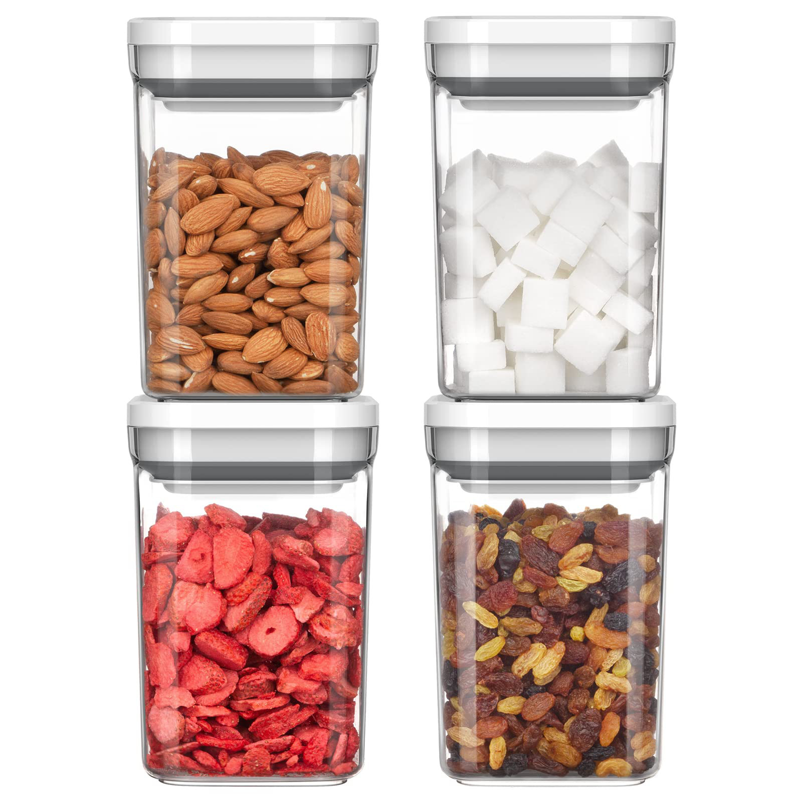 Prep & Savour 4 Pack Airtight Food Storage Container Set, BPA Free ...
