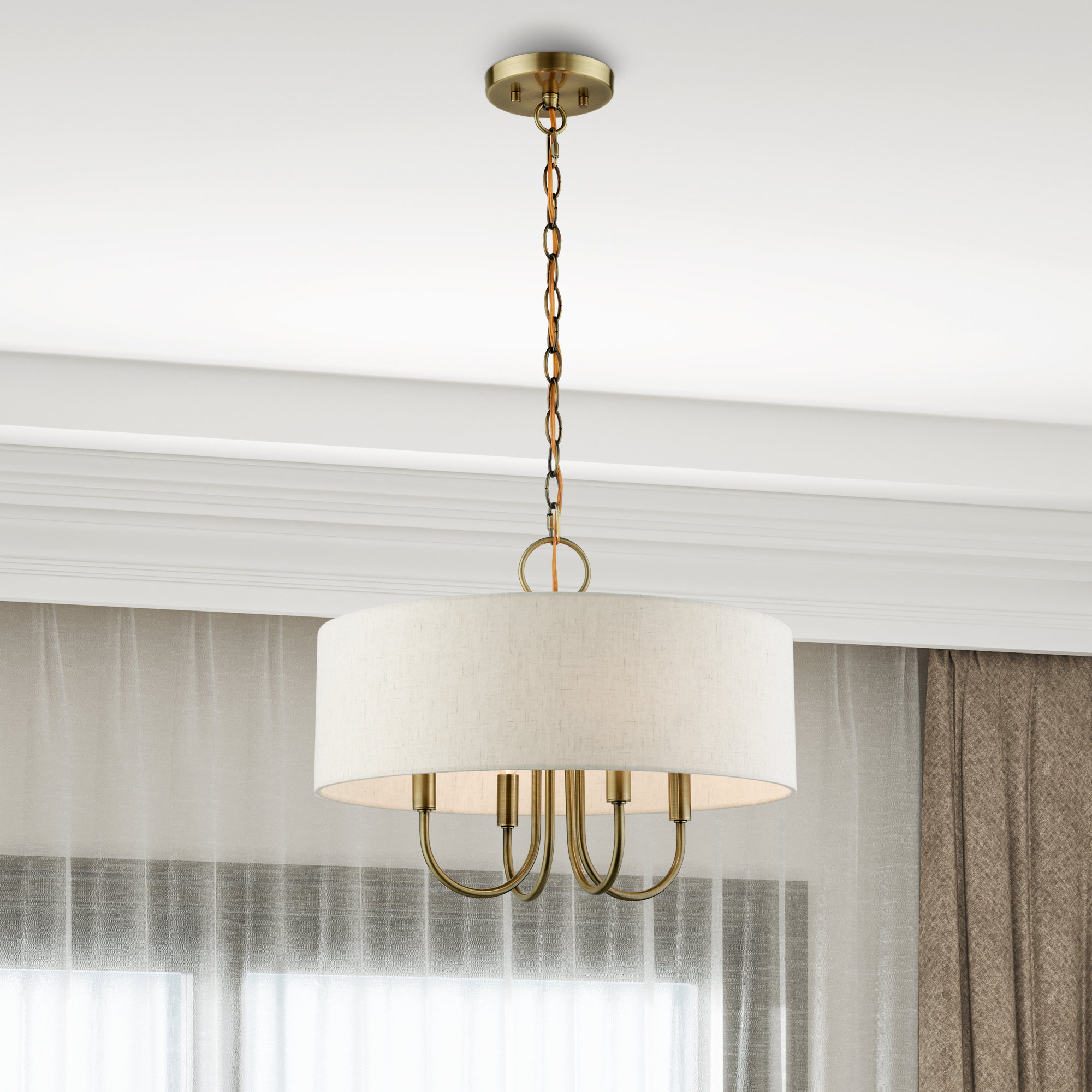 Gracie Oaks Luminaire suspendu tambour simple à 4 lumières Miala et ...
