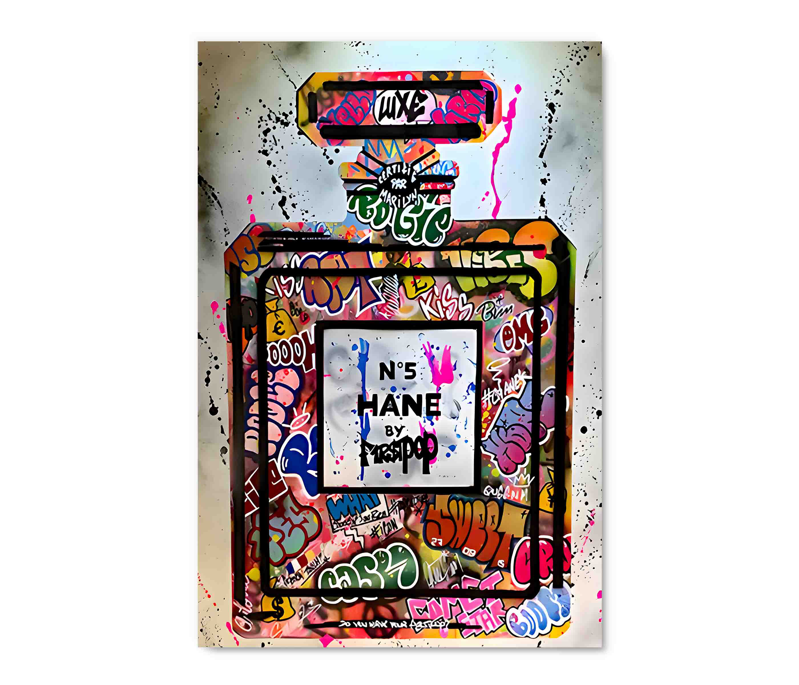 Trinx Graffiti Perfume Bottle On Plastic/Acrylic Print | Wayfair