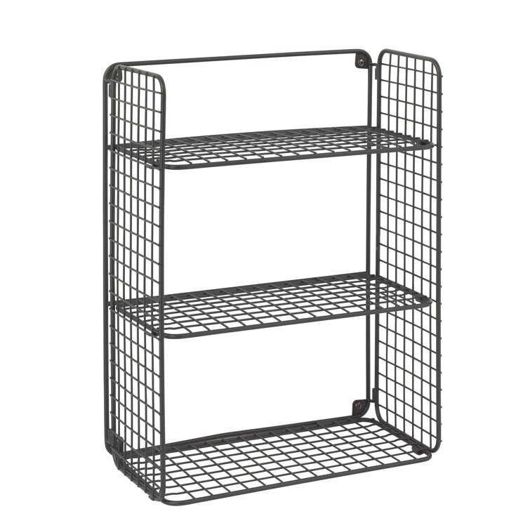 mDesign Metal Wire 3-Tier Hanging Shelf for Bathroom Storage - Black ...
