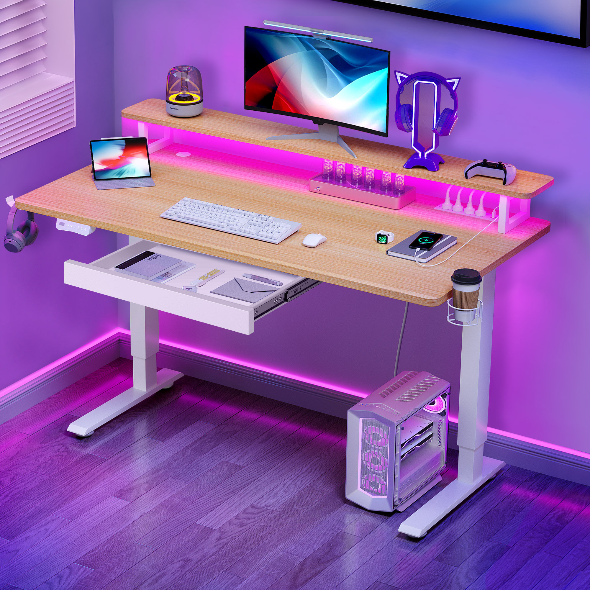 Wade Logan® Wrought Studio™ 55'' Electric Height Adjustable Standing ...