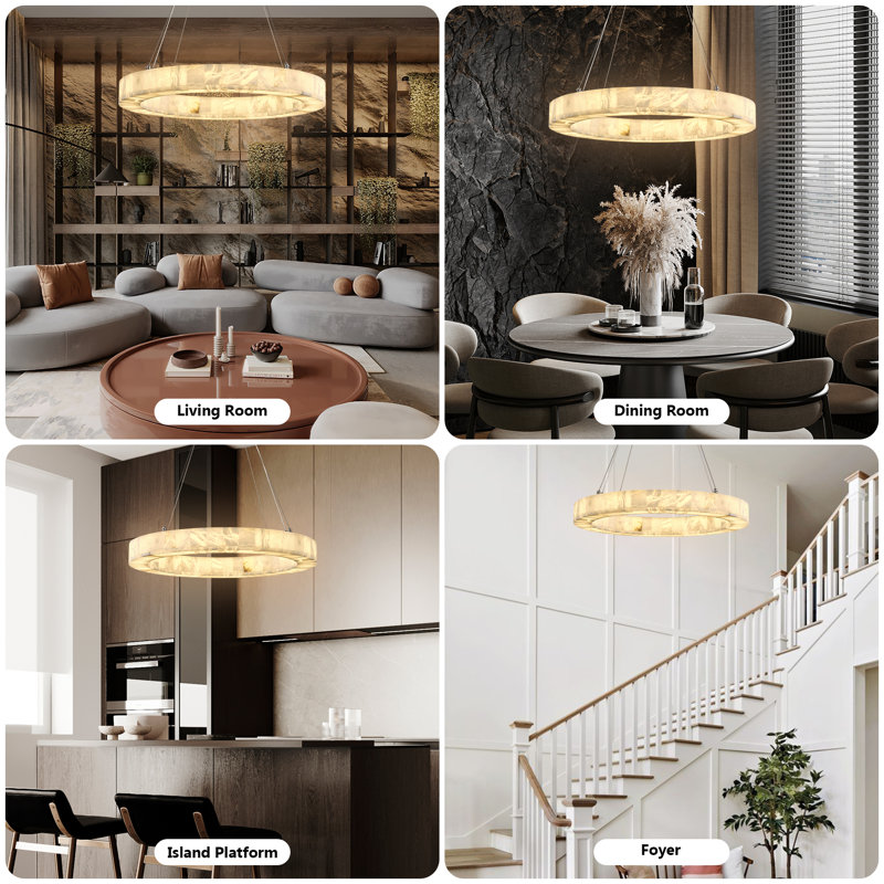 Orren Ellis Modern Round Alabaster Pendant Light - Wayfair Canada