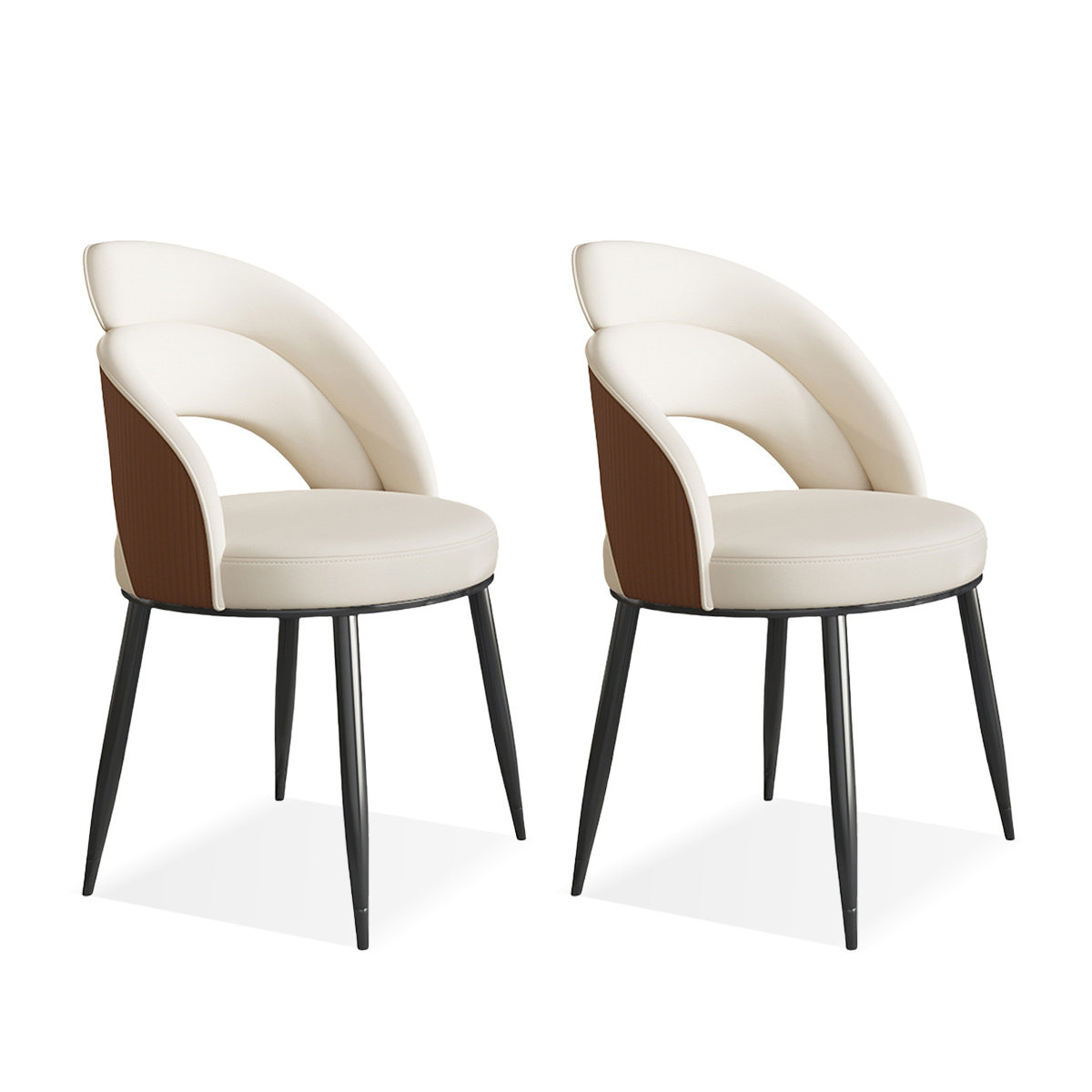Decordreamss 20.87" Solid back side Chair(Set of 2) | Wayfair
