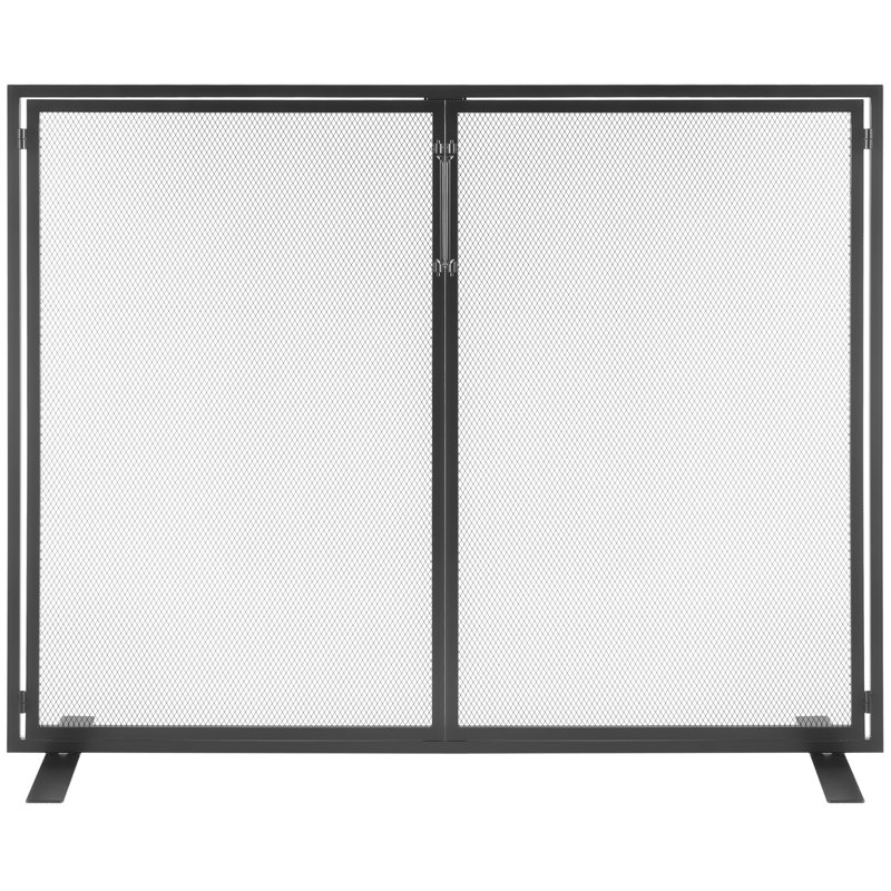 17 Stories Shayleen 1 Panel Iron Fireplace Screen & Reviews | Wayfair