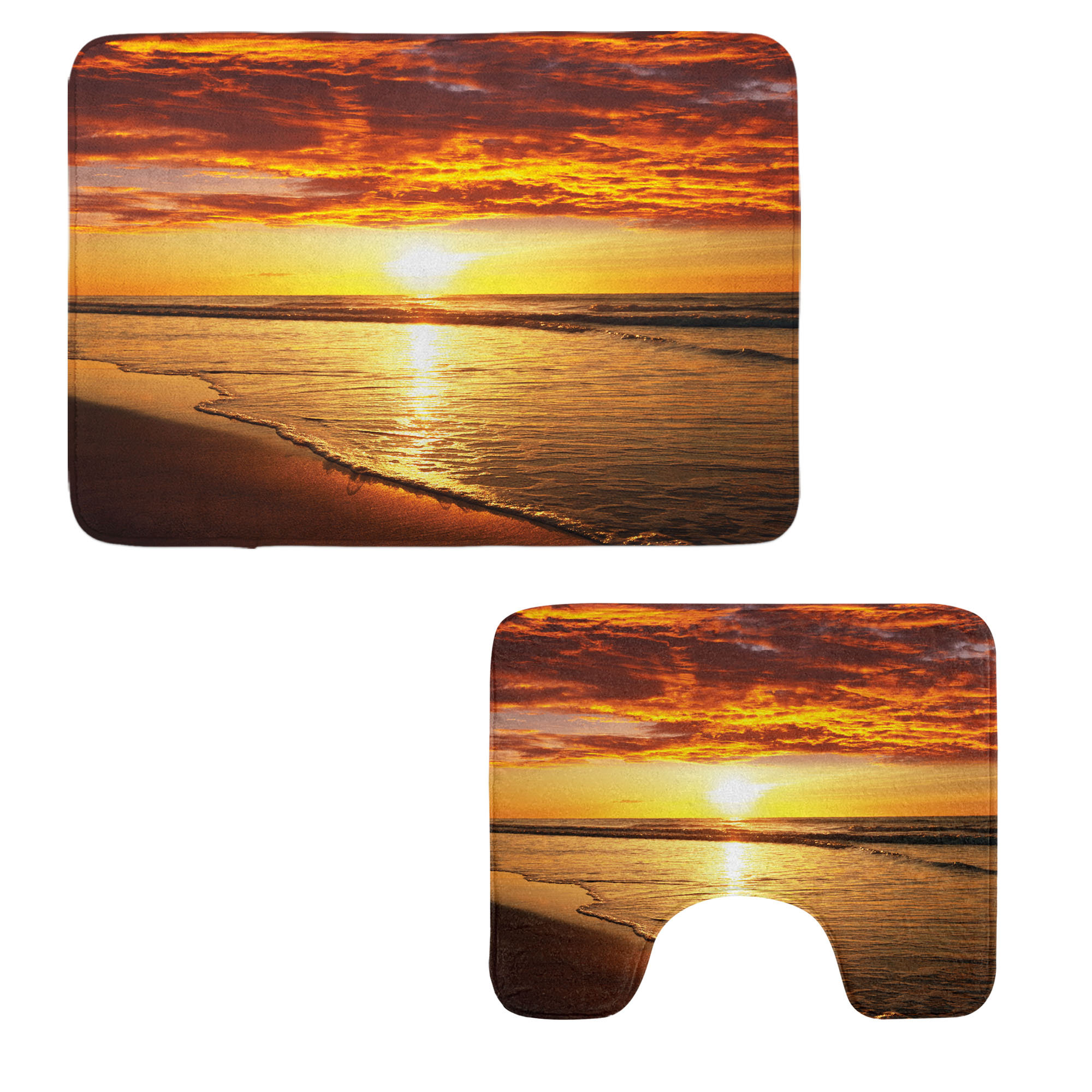 East Urban Home Hawaiian Bathroom Rug Set 2 Pieces Rectangle & Contour ...