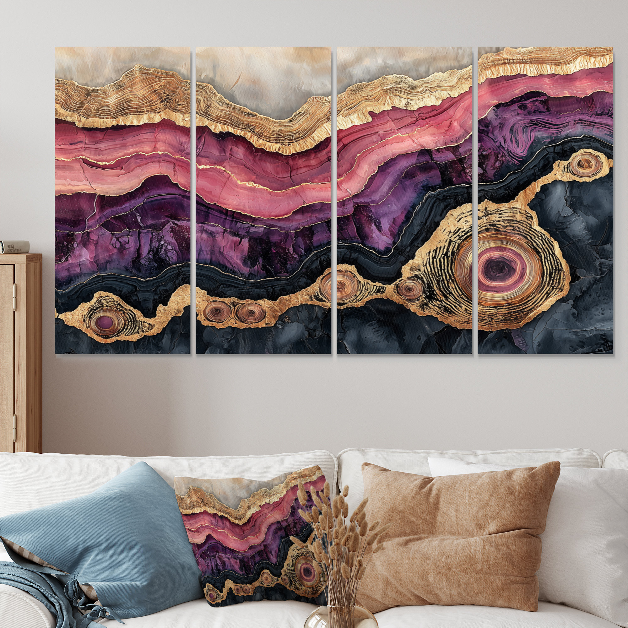 Red Barrel Studio® Abstract Rosa Marble And Amethyst Stone Slide IV ...