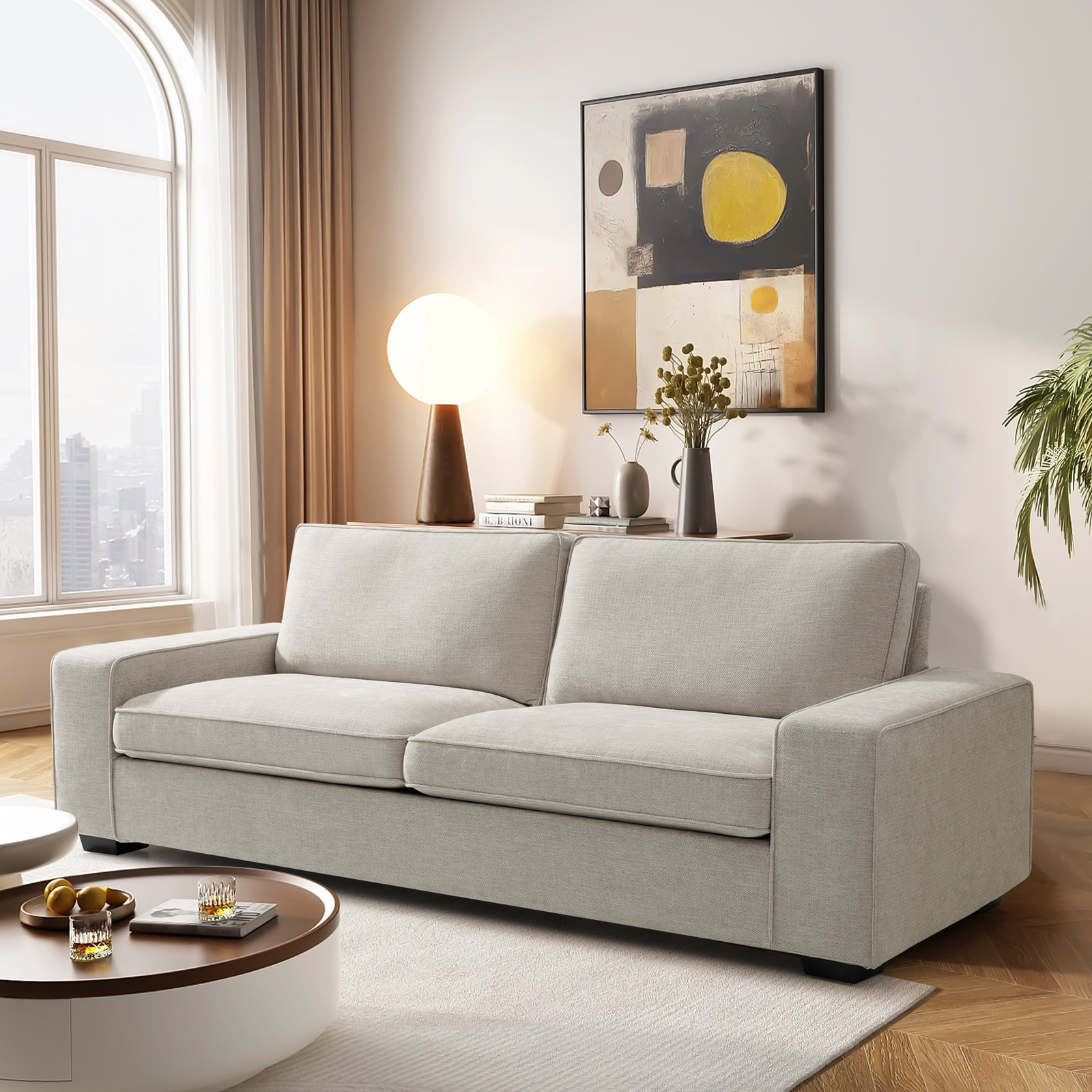 Hokku Designs Adelmina 88.6" Square Arm Sofa & Reviews | Wayfair