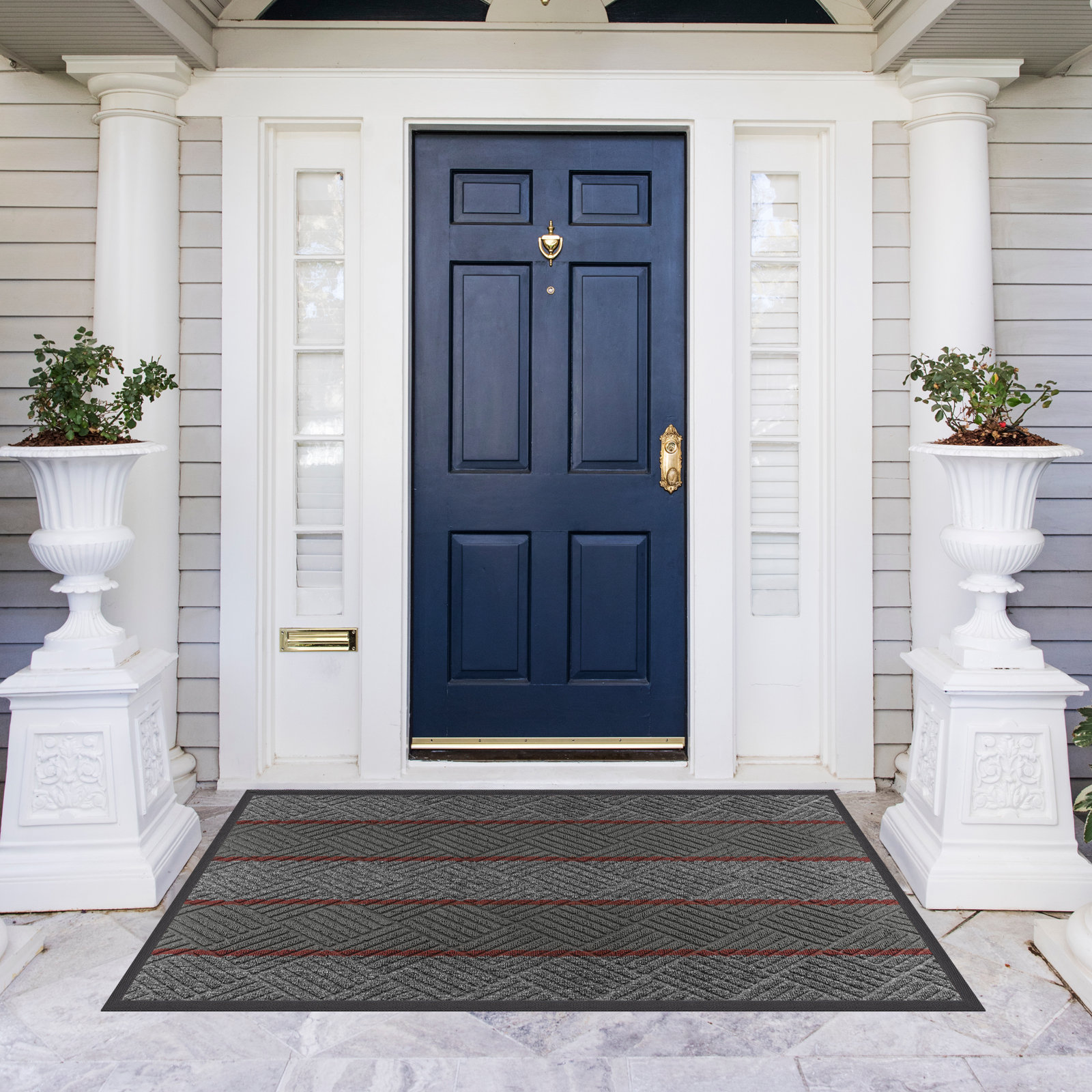 Ebern Designs Dujka Geometric Heavy Duty Outdoor Door Mats Non Slip ...