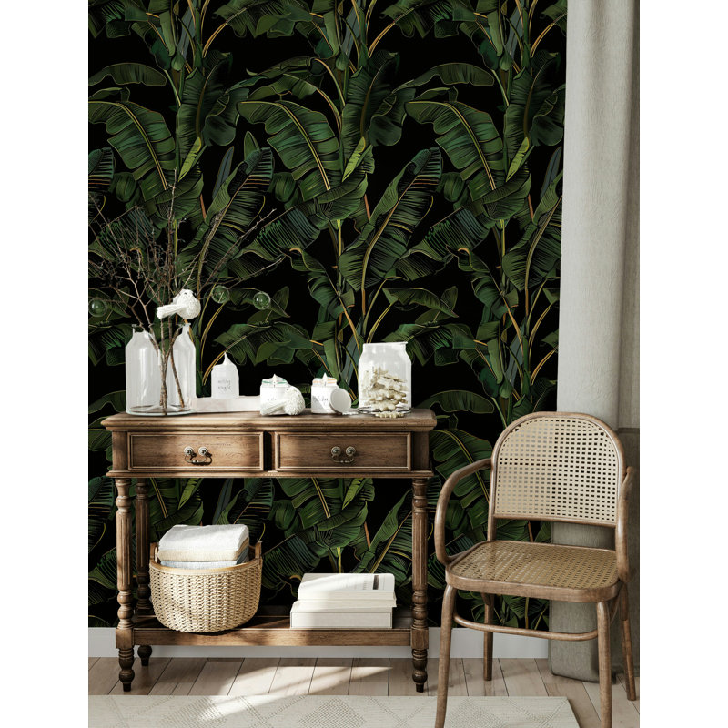 Lark Manor™ Banana Leaves Wallpaper Bryelle Peel & Stick Tropical ...