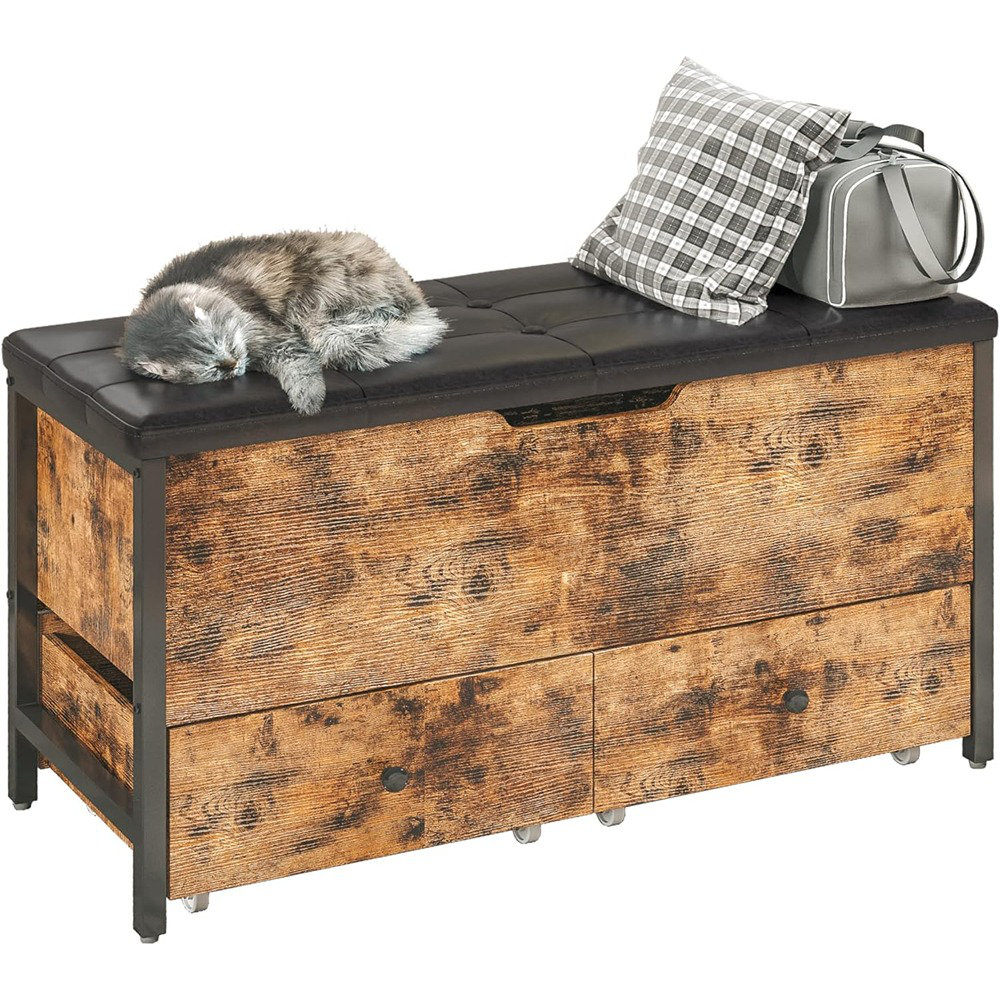 Union Rustic Latresa Faux Leather Flip Top Storage Bench & Reviews ...