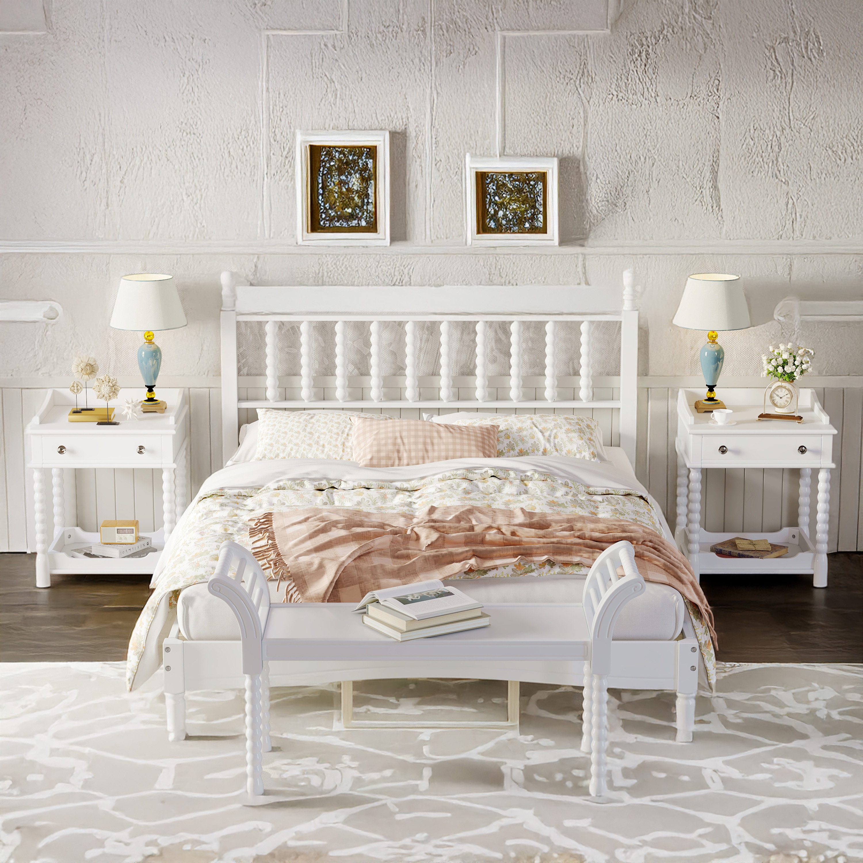 Charlton Home® 4-Pieces Retro Style Bedroom Sets | Wayfair