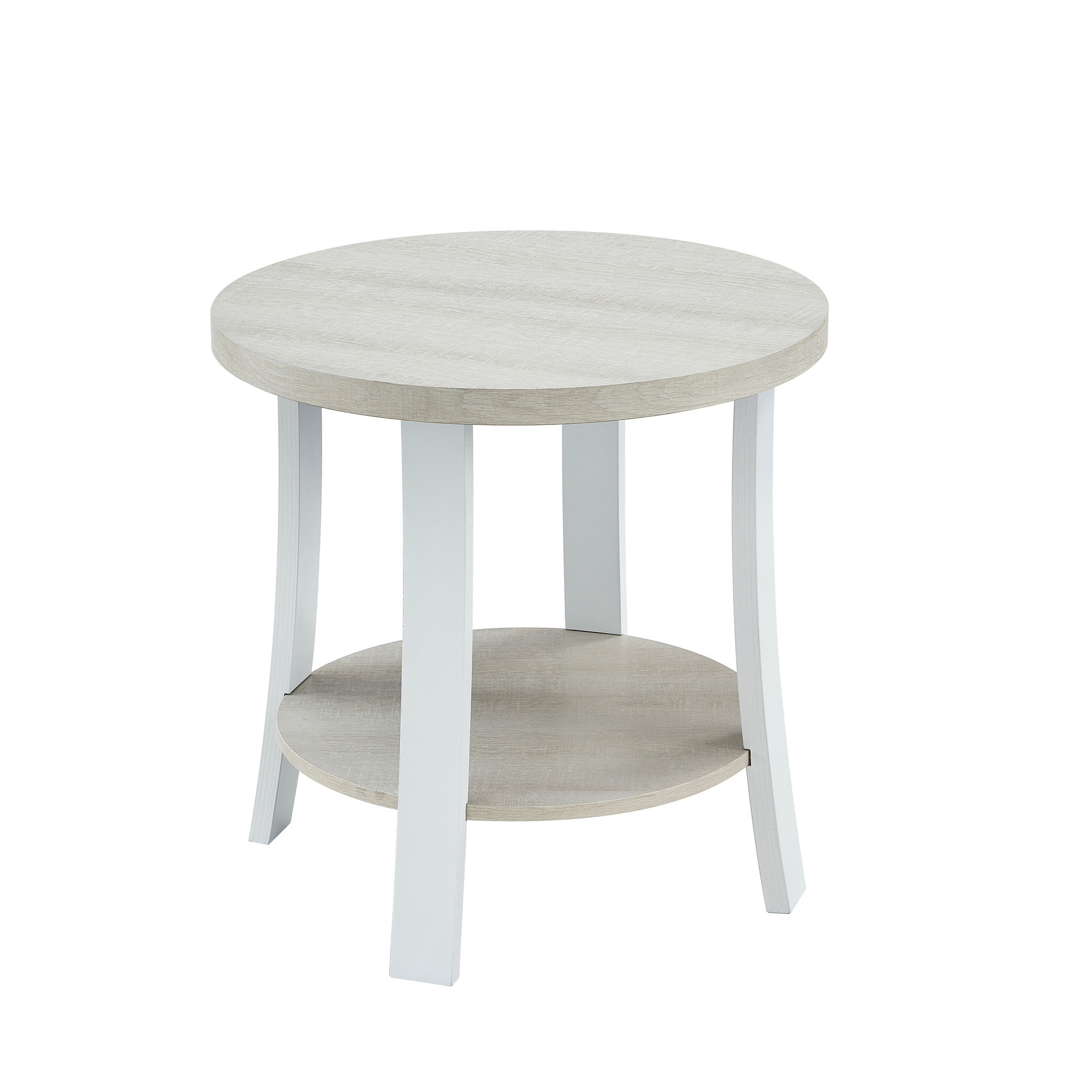 Ebern Designs Stylish White Wood Table Shelf - Contemporary Home Beauty ...