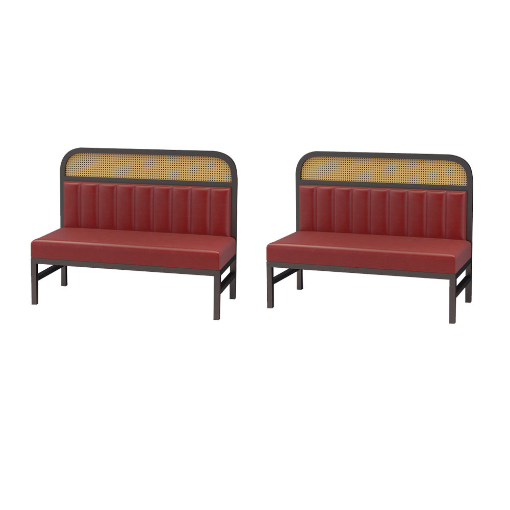 Canadian Linen Modern Restaurant Cafe Simple Red Benches Faux Leather ...