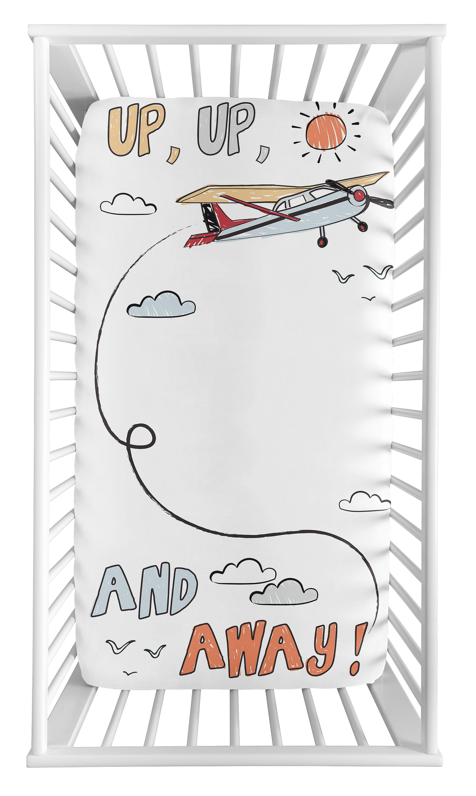 Sweet Jojo Designs Airplane Red and Blue Fitted Crib Sheet | Wayfair