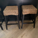 Sand & Stable Kara Upholstered Counter Stool with Solid Wood Frame ...