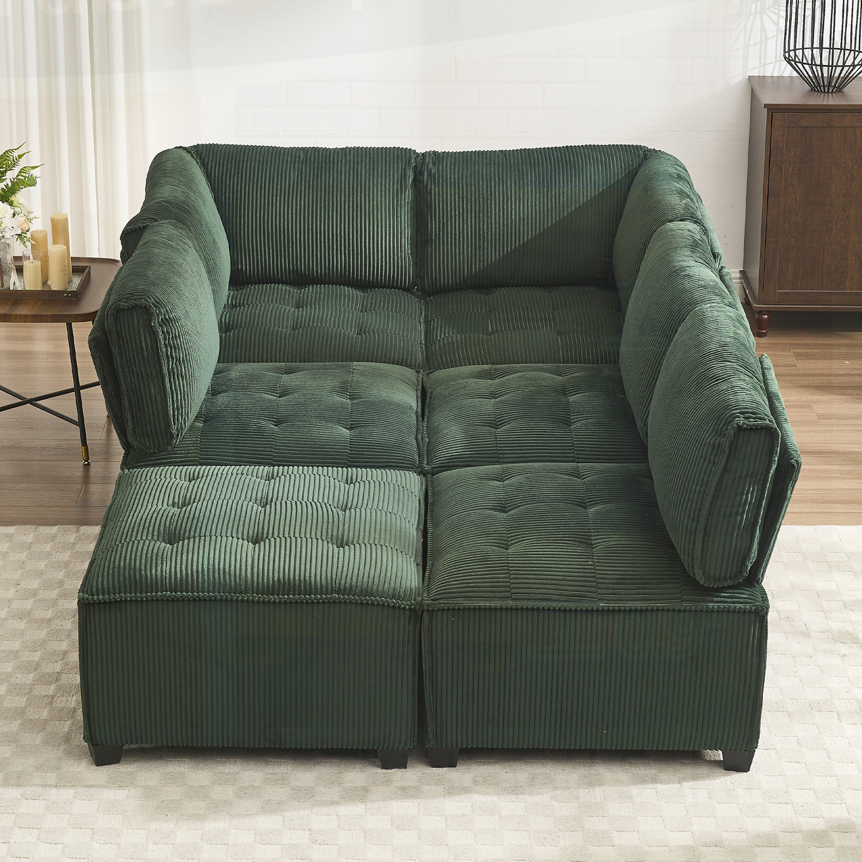 Mercer41 Modular Sectional Sofa U Shaped Couch with Reversible Chaise ...