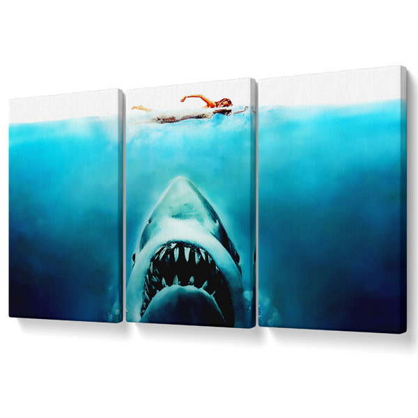 Highland Dunes Jaws Canvas 3 Panel Set | Wayfair.co.uk