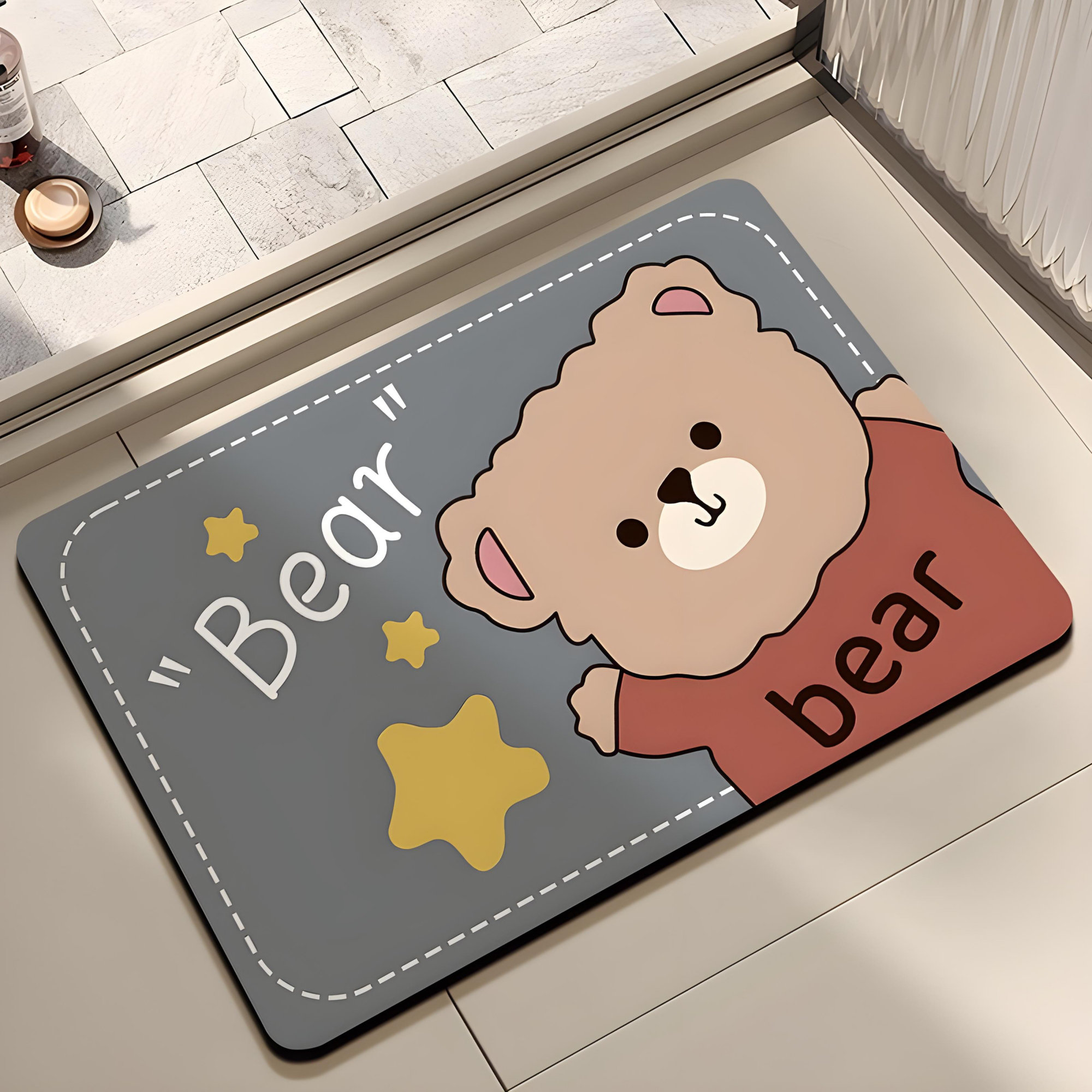 Infinity Fast-Drying Bathroom Mat - Non-Slip Silicone Algae Absorbent Rug For Toilet, Shower ...