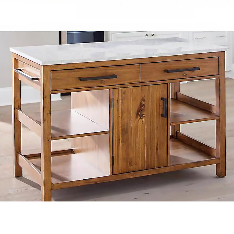 Hokku Designs Marble Countertop Kitchen Island | Wayfair