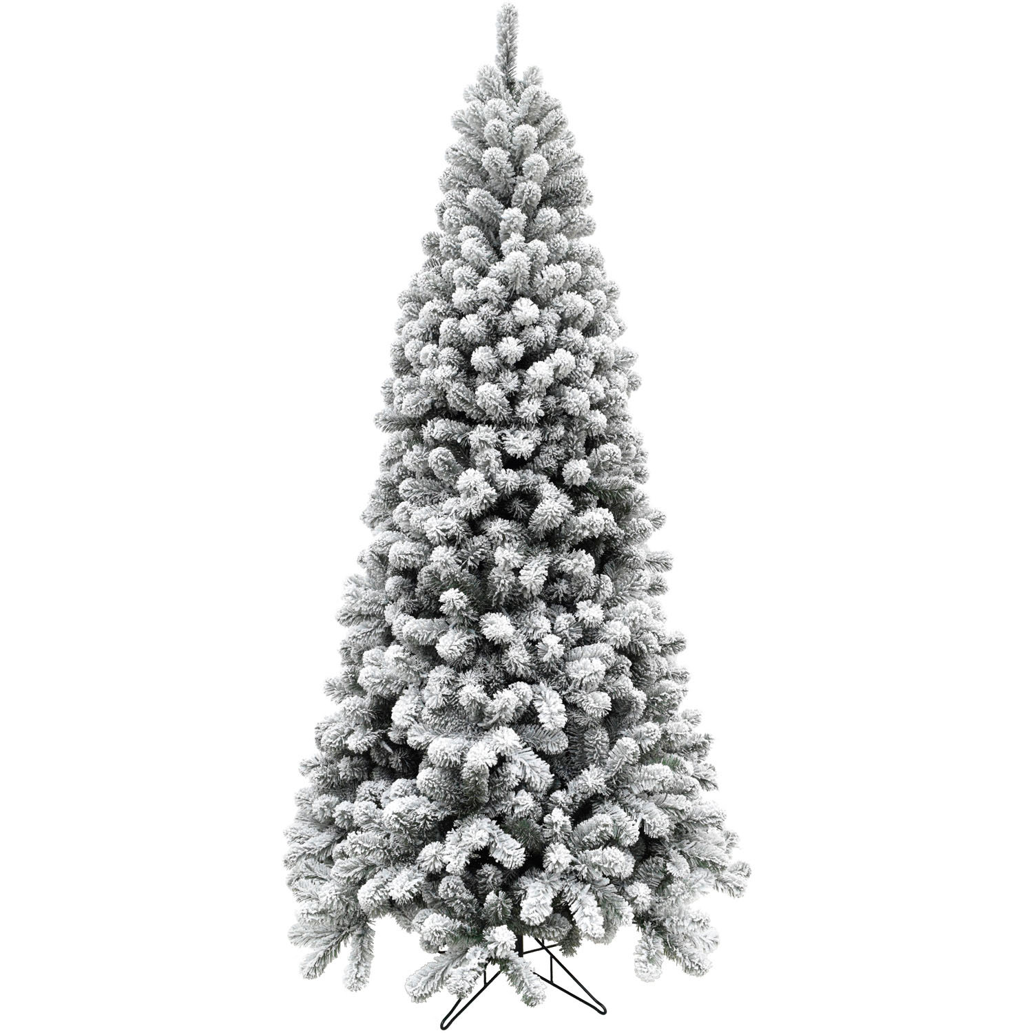 Fraser Hill Farm Snow Flocked Alaskan Pine Christmas Tree, No Lights ...