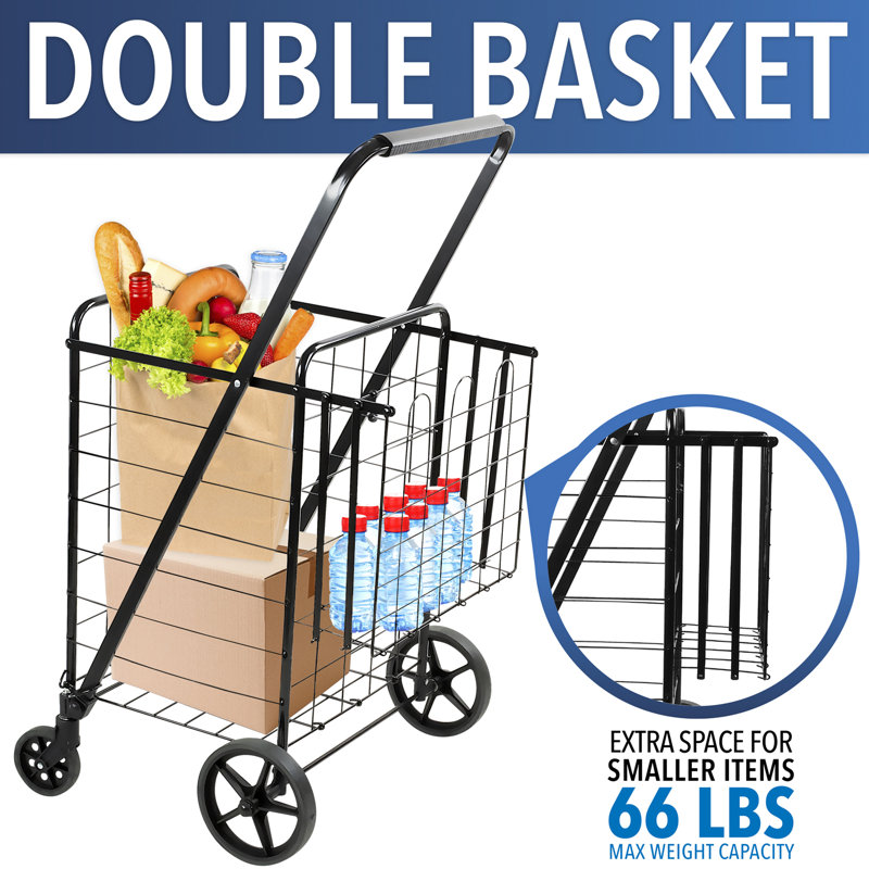 Mount-It! Rolling Utility Shopping Cart for Groceries and Other ...