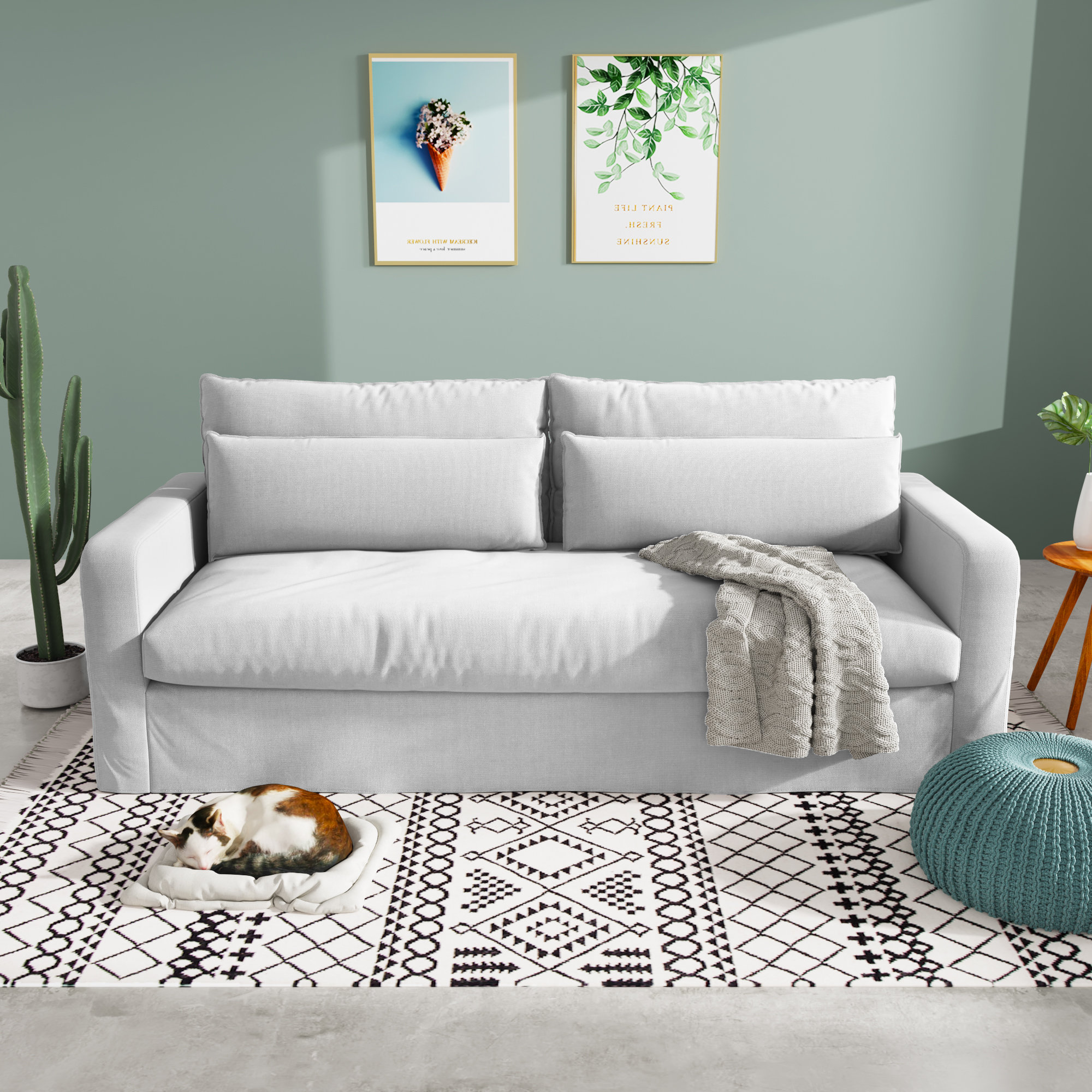 Latitude Run® Somonia 80" Sofa Couches for Living Room Down Filled Sofa ...