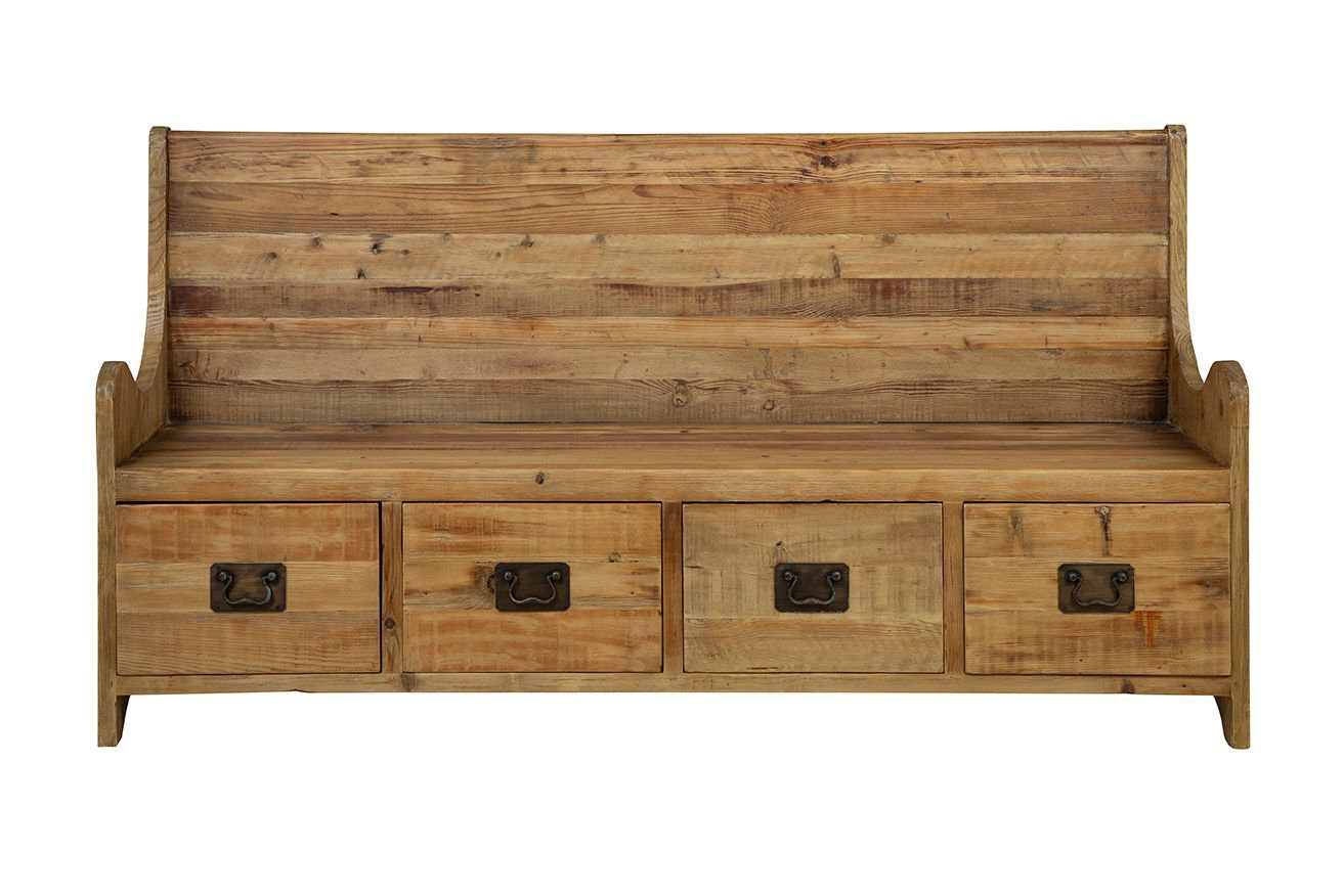 Loon Peak DeLine Reclaimed Pine Storage Bench, Natural - Wayfair Canada