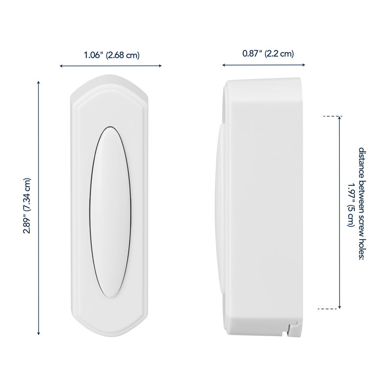 Symple Stuff Heath Zenith White Plastic Wireless Push Doorbell Button ...