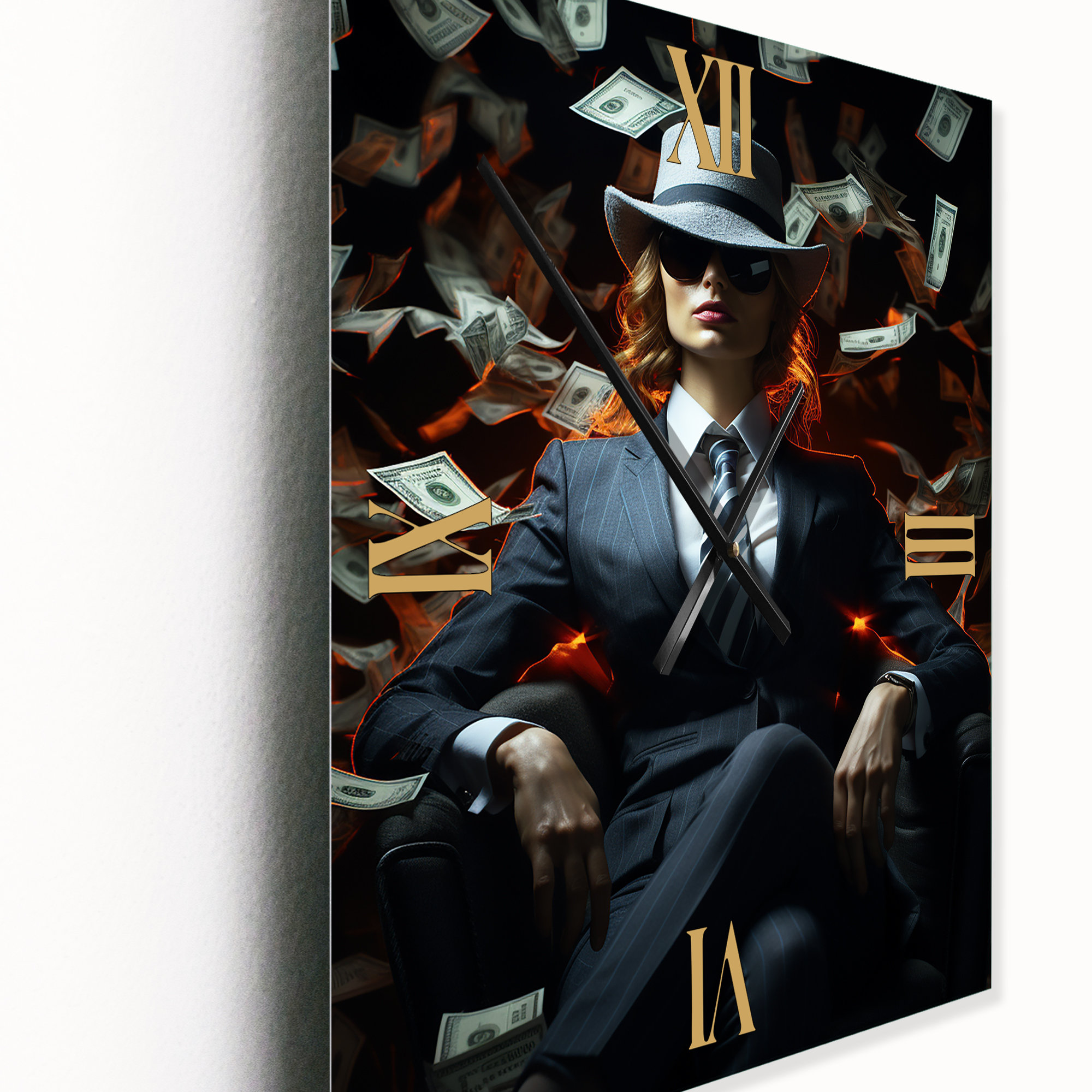 Design Art Billionaire Mindset Business Woman Money - Wall Clock ...