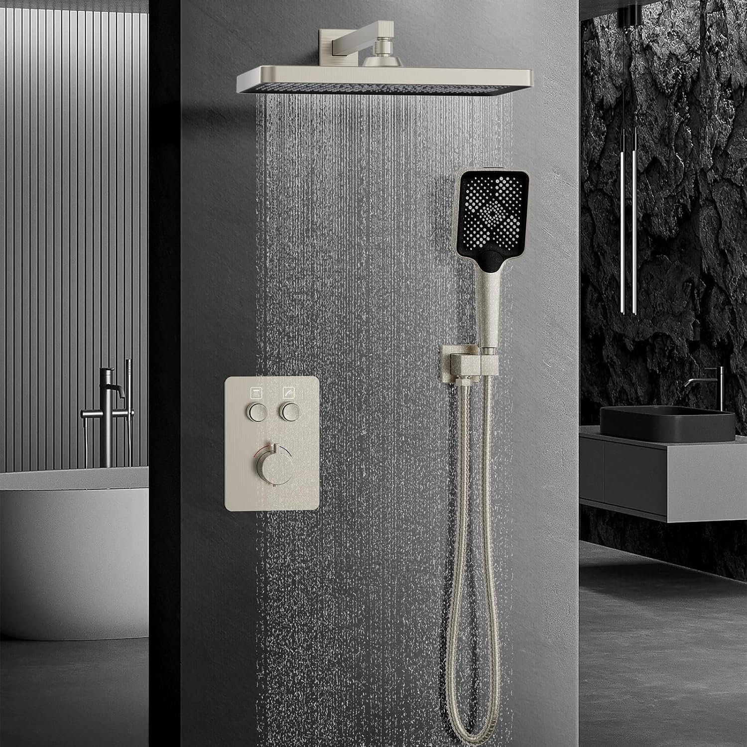 Frontier Grain Iriber Thermostatic Shower System With Adjustable Water ...
