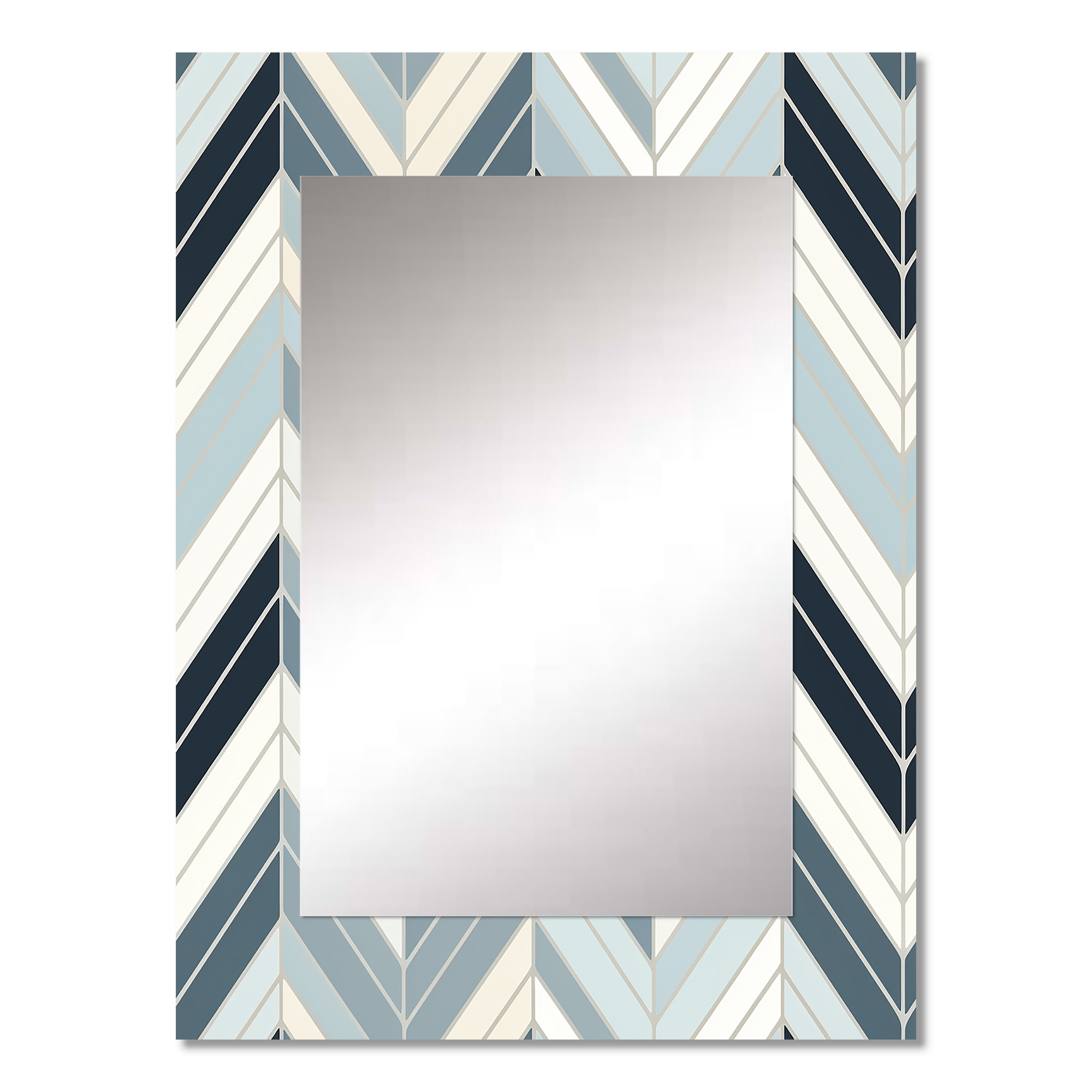 Ebern Designs Shayleen Grey And White Herringbone Chevron Pattern ...