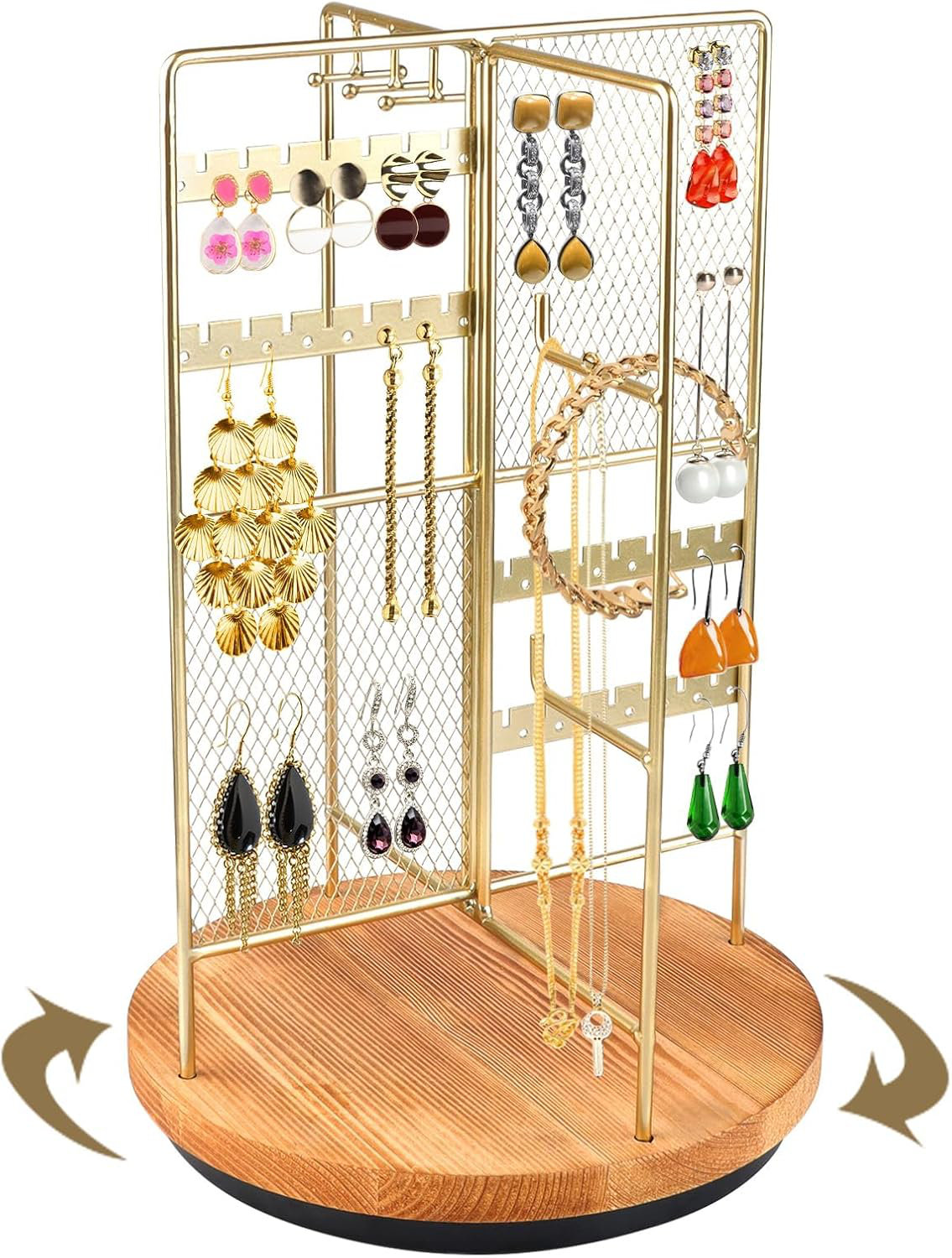 Mercer41 Jewelry Holder Organizer, Rotating Jewelry Display 4 ...
