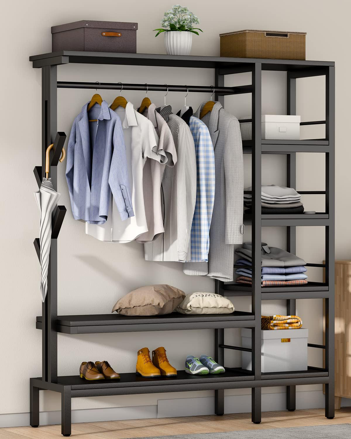 Ebern Designs 650 lb capacity free standing closet organizer with 6 ...