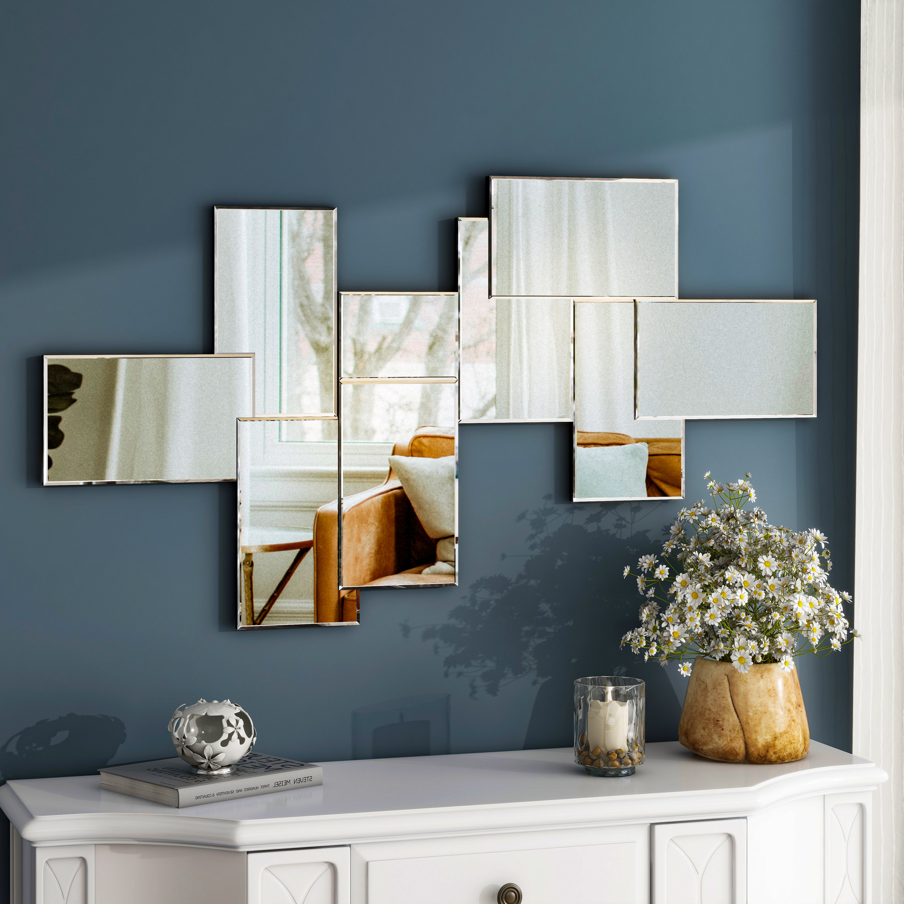 Wrought Studio™ Amrita Asymmetrical Accent Cluster Wall Mirror ...