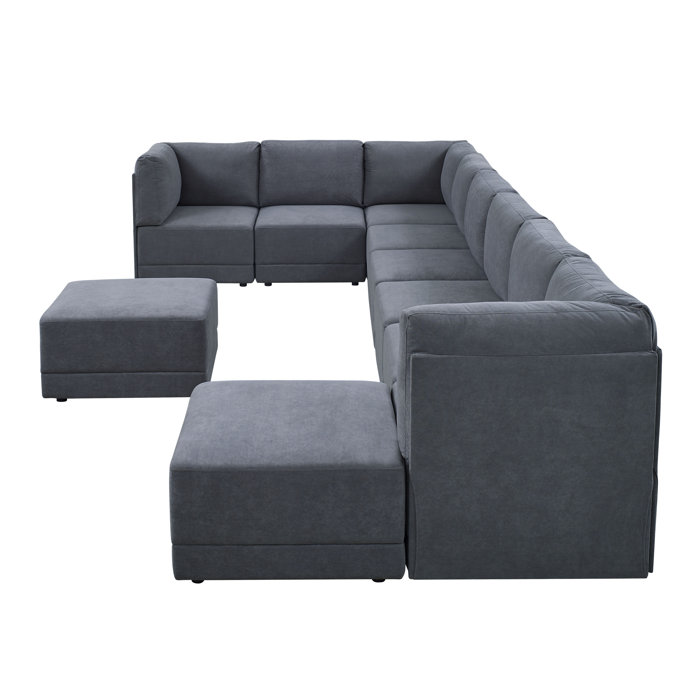 Wade Logan® Towles 10 - Piece Upholstered Sectional & Reviews | Wayfair