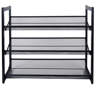 Rebrilliant 3 Tier Adjustable Mesh Shoe Rack in Black | Wayfair