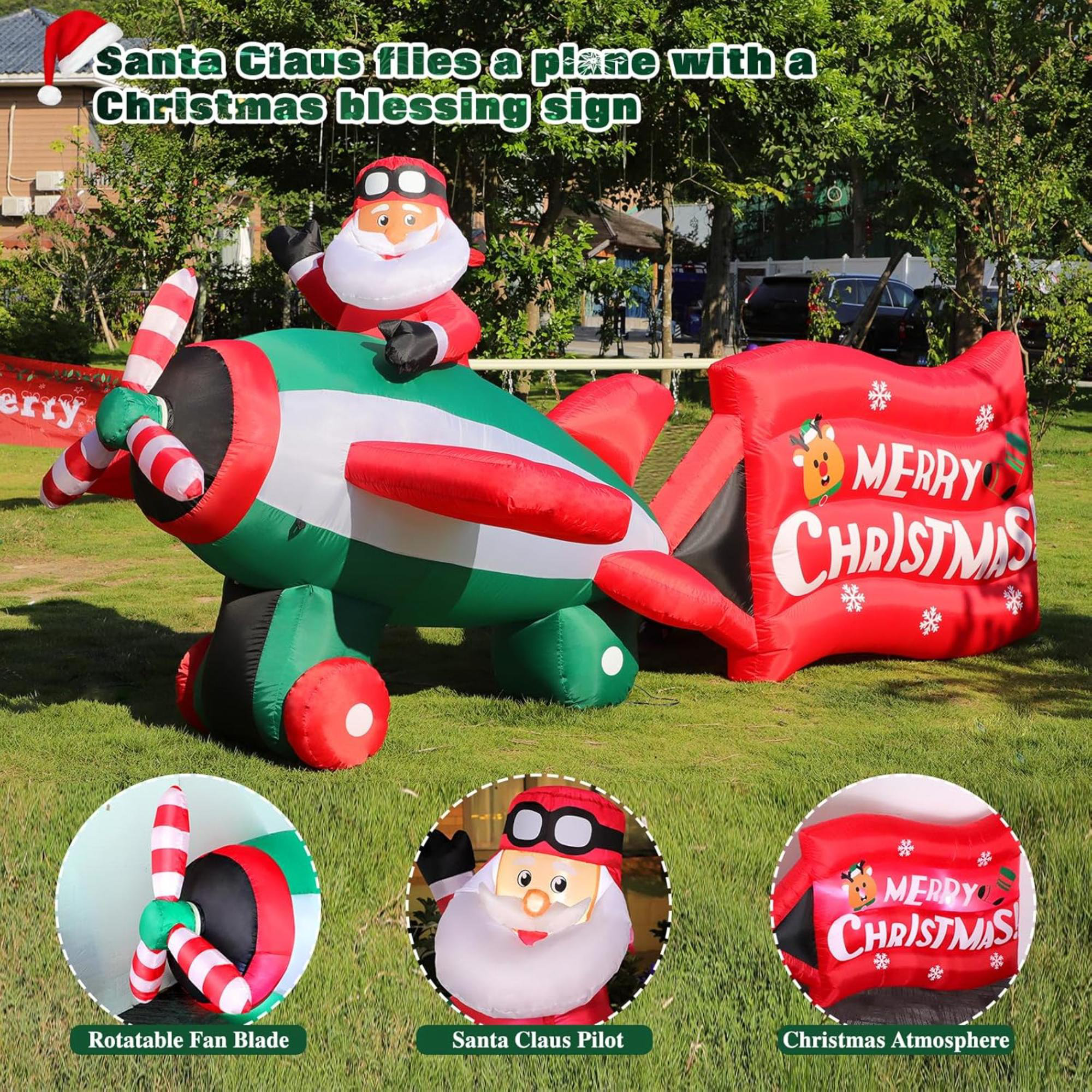 The Holiday Aisle® 10.5 FT Christmas Inflatables Santa Claus On ...