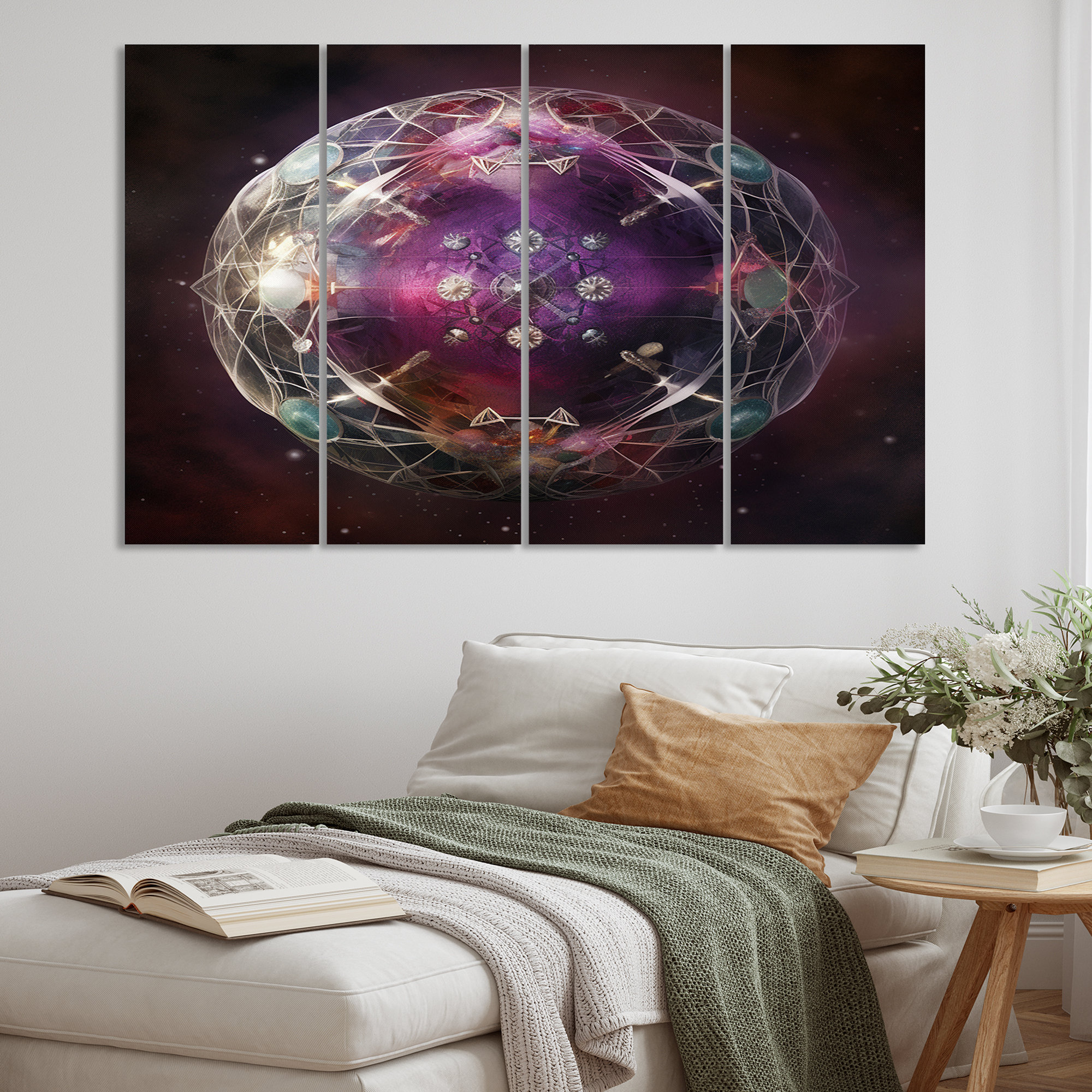 Wrought Studio™ Galactic Planetary Pink Sphere I On Canvas 4 Pieces ...