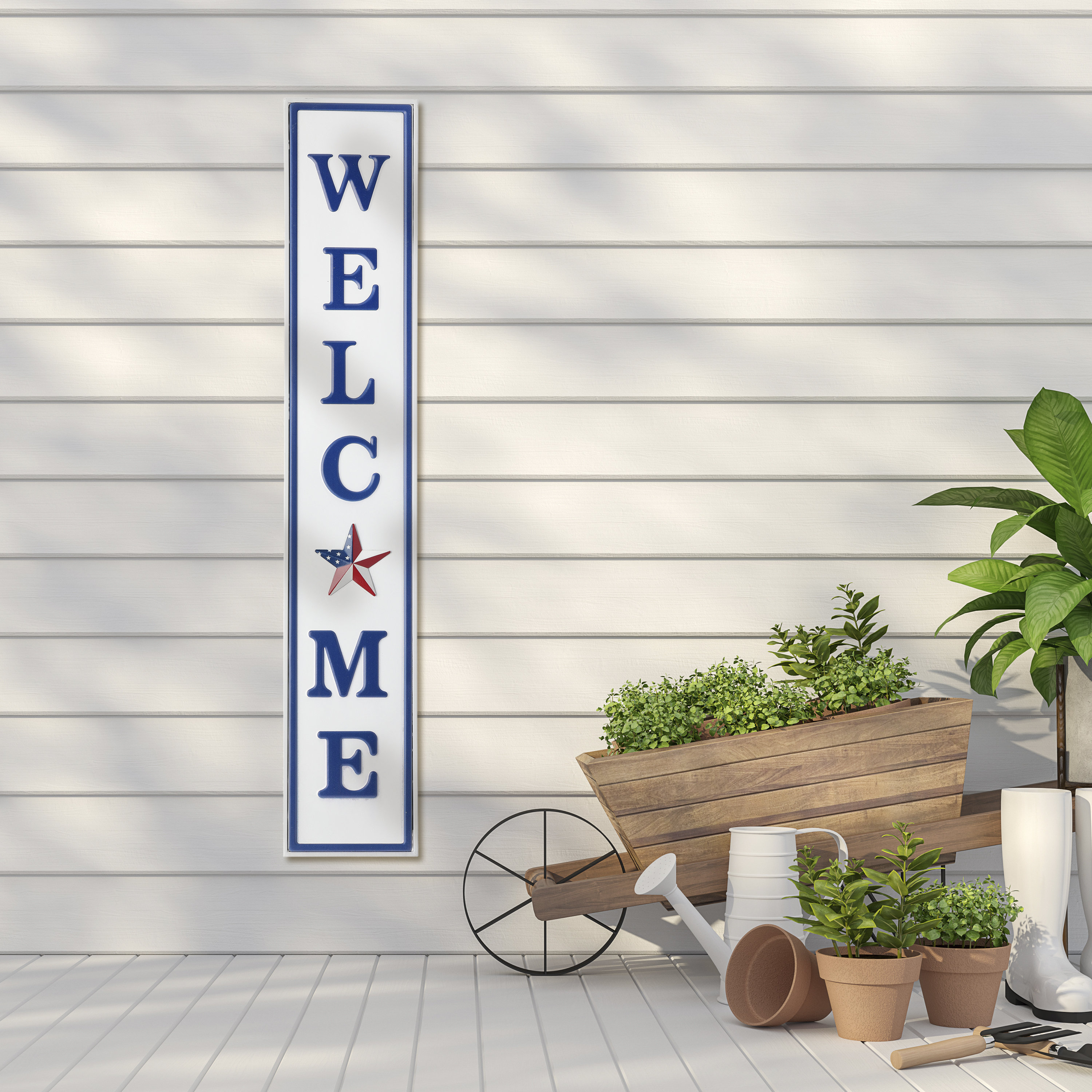 Trinx Patriotic Welcome Sign 5.5X31.5"L | Wayfair