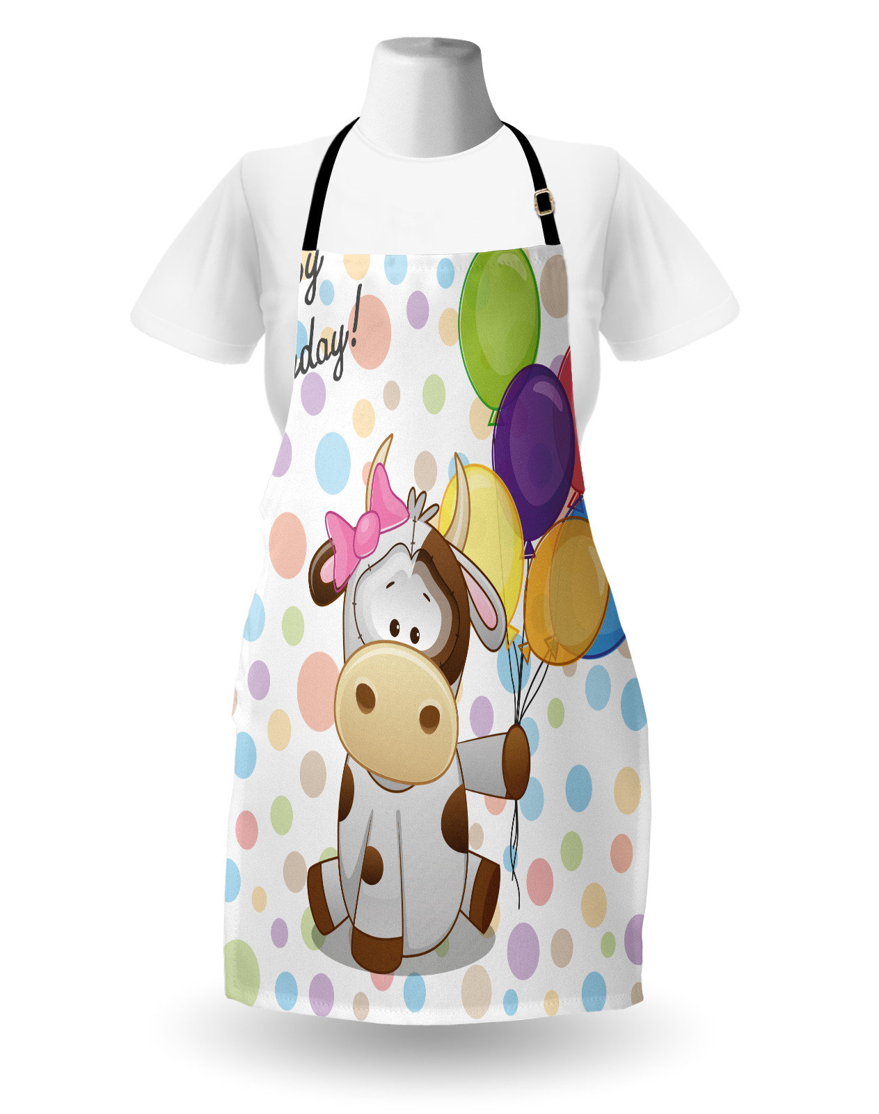 The Party Aisle™ Birthday Apron Unisex, Cow and Balloons, Adult Size ...