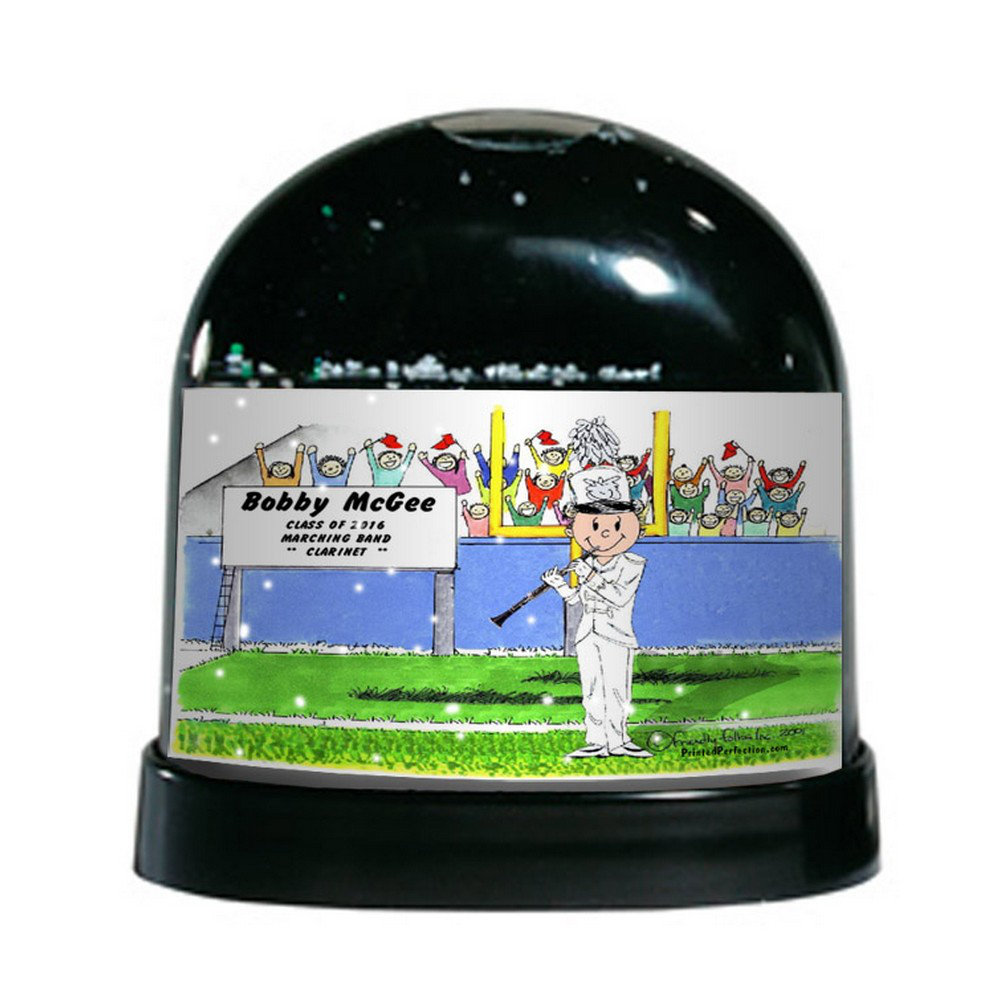 The Holiday Aisle® Globe terrestre à neige caricature masculin clarinet ...