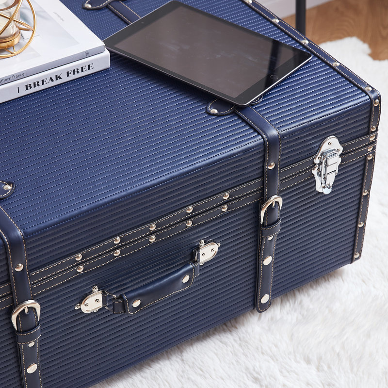 DormCo Texture Brand Trunk - Navy Raised | Wayfair