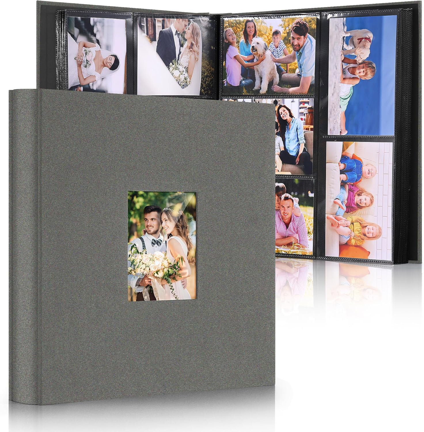 RAPTIZ 4X6 600 Pockets Photos, Linen Cover Vertical Foto Album, Large ...