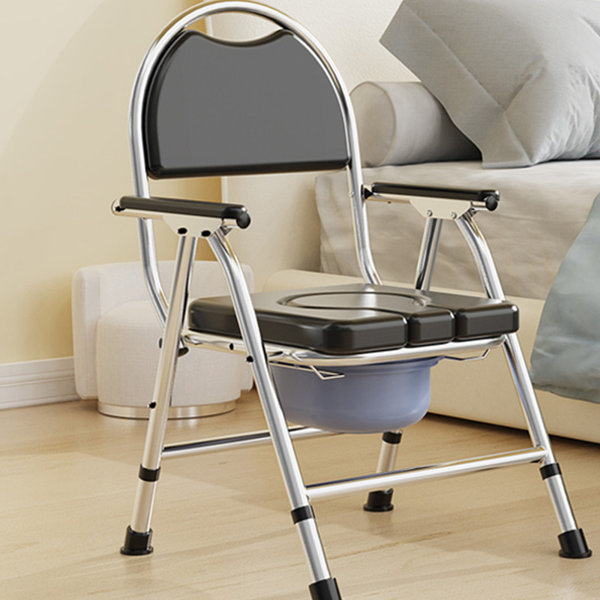 Kiflic 4 in 1 Folding Bedside Commode Chair for Elderly with Arms and ...