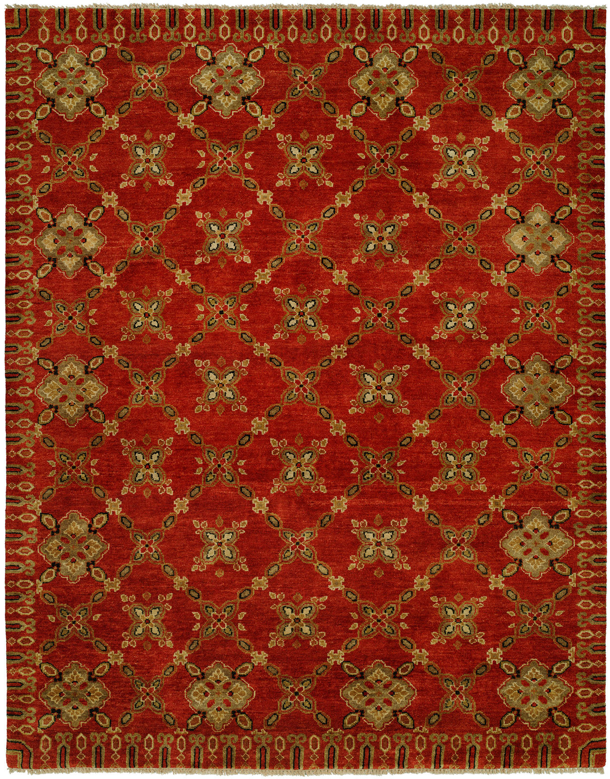 Madison Couture Rugs Hand Knotted Wool Red Area Rug | Perigold