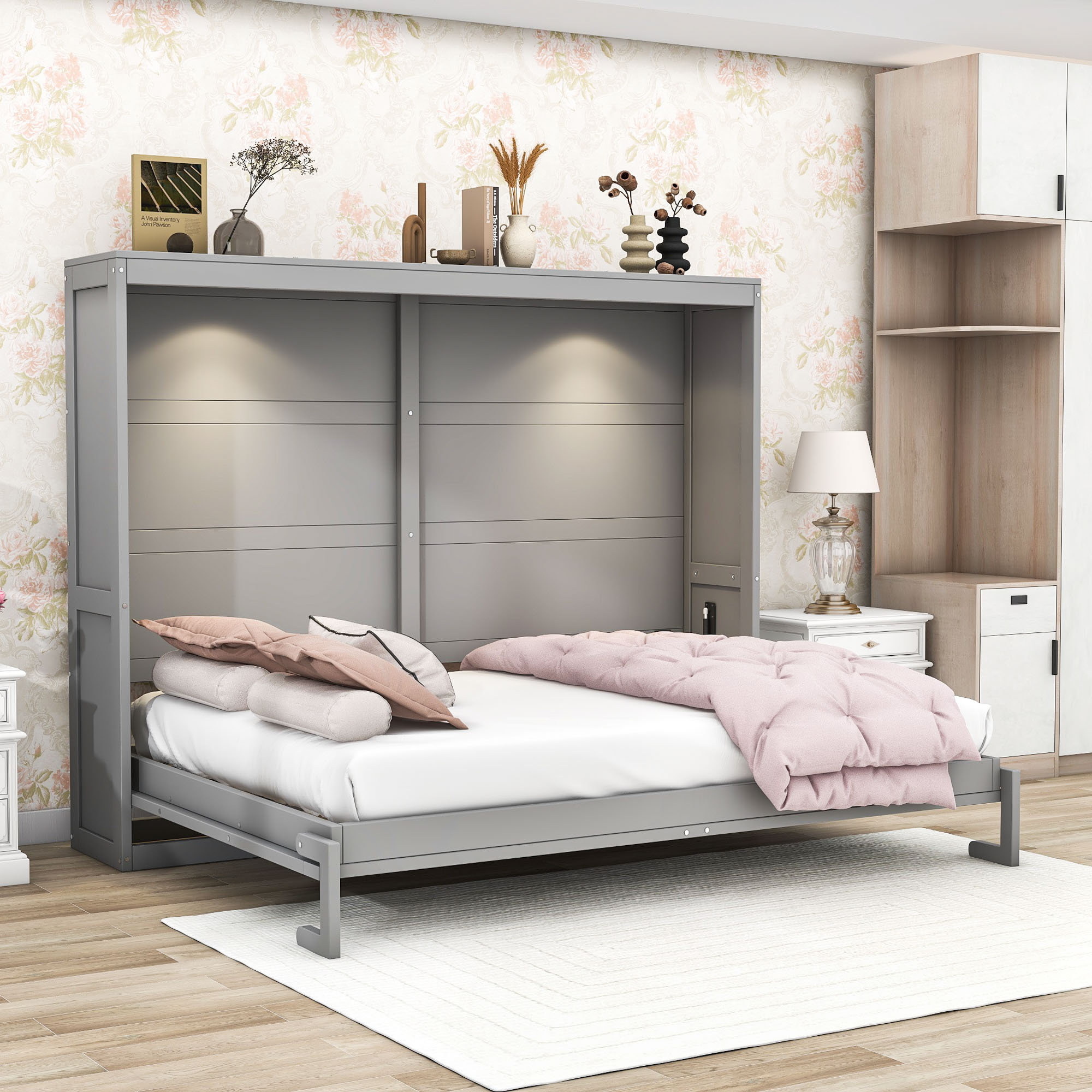 Latitude Run® Agastya Queen Murphy Bed with Industrial Grade Mechanism and Comfort Slats ...