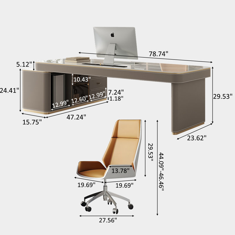 Tha Dream Team Luxury Modern L-Shaped High-Grade Solid Wood Office Desk ...